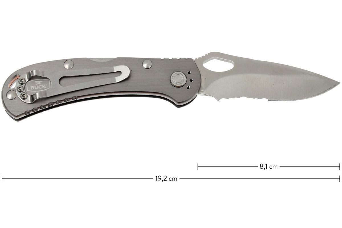 Buck 722 Spitfire 0722GYX1-B plain edge/serrated, grey | Advantageously ...