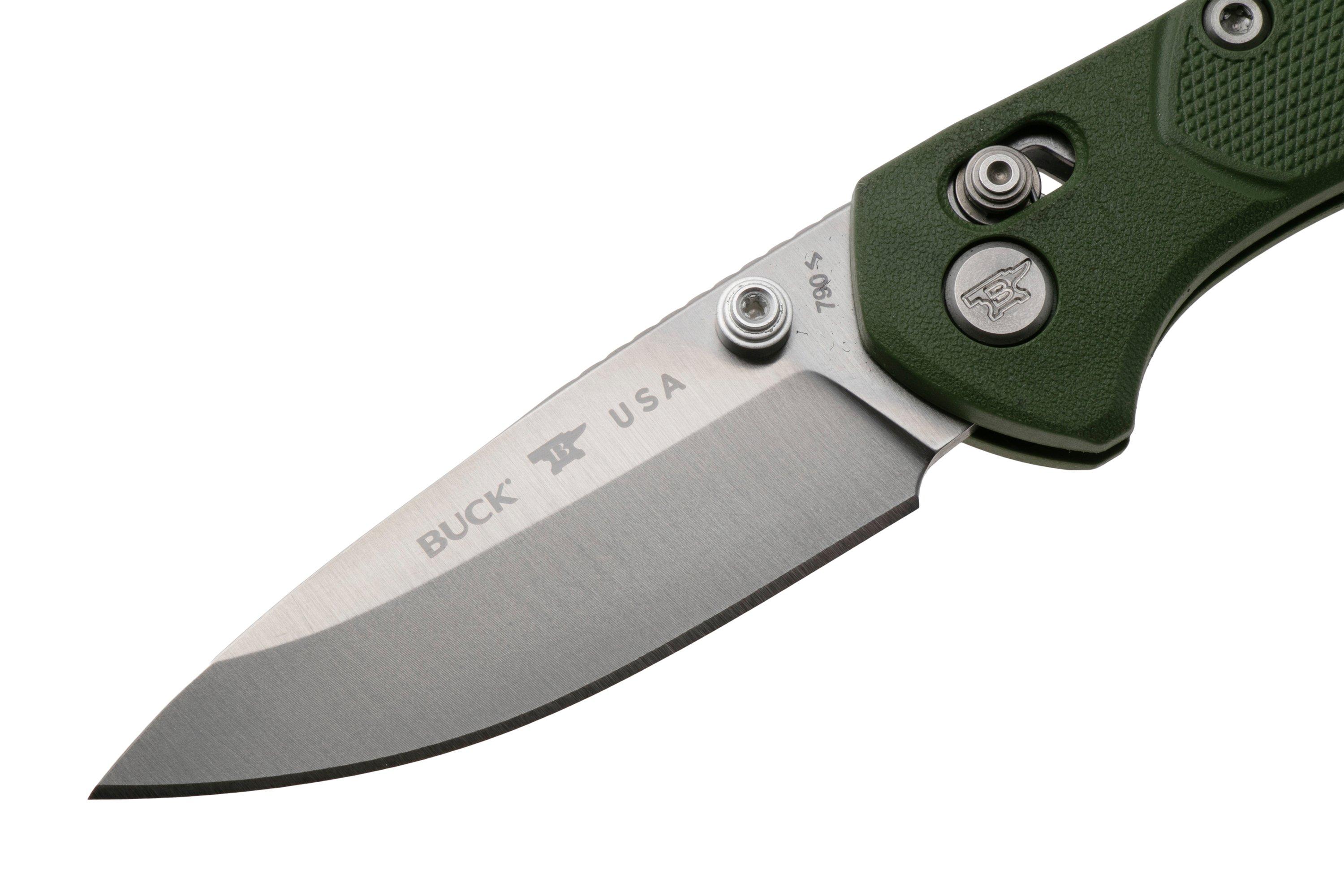 Buck 790 Mini Range Pro 0790GRS1 Satin 154CM, Green FRN, pocket knife ...