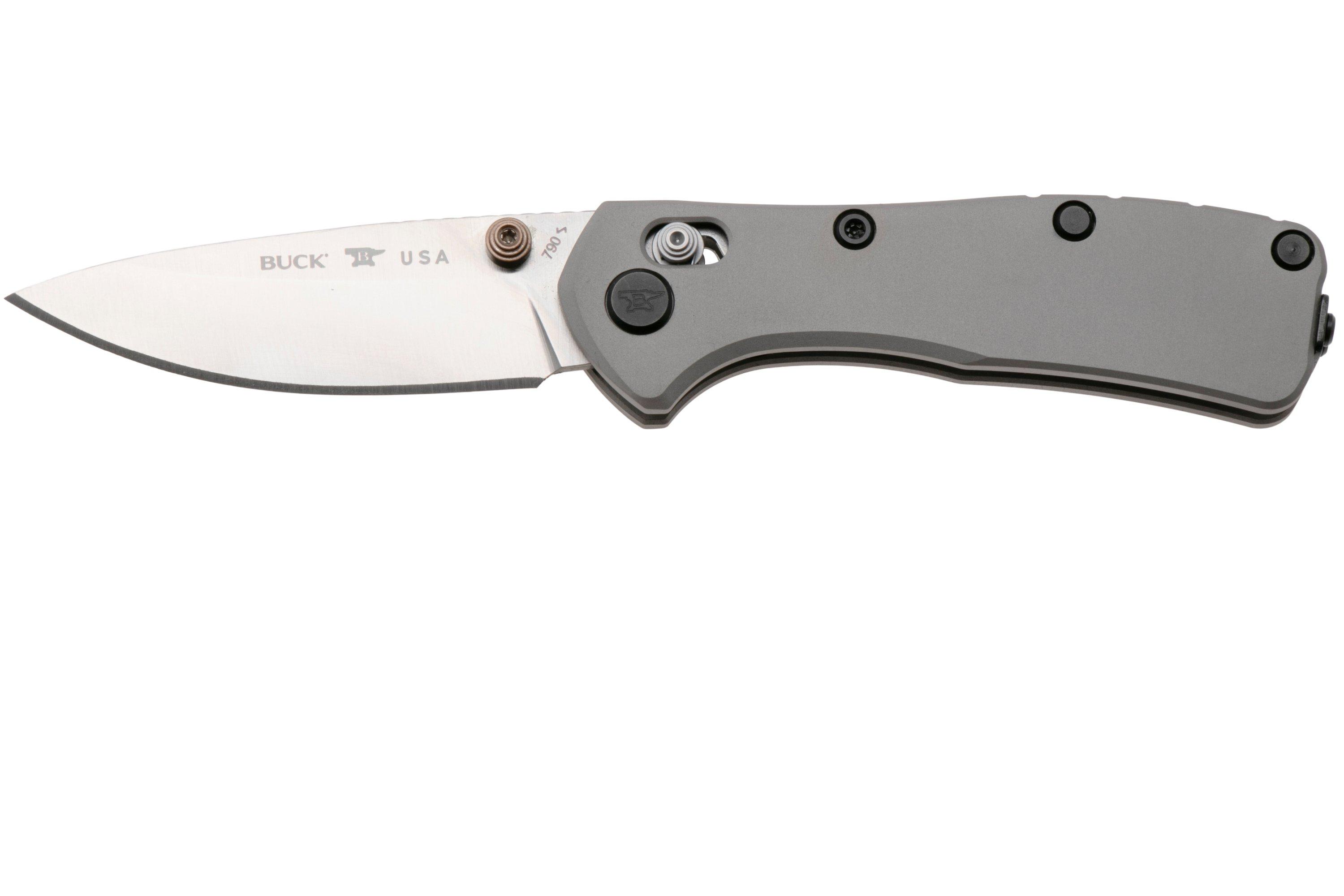 Buck 790 Mini Range Elite 0790GYS Satin MagnaCut, Gray Aluminum, pocket ...