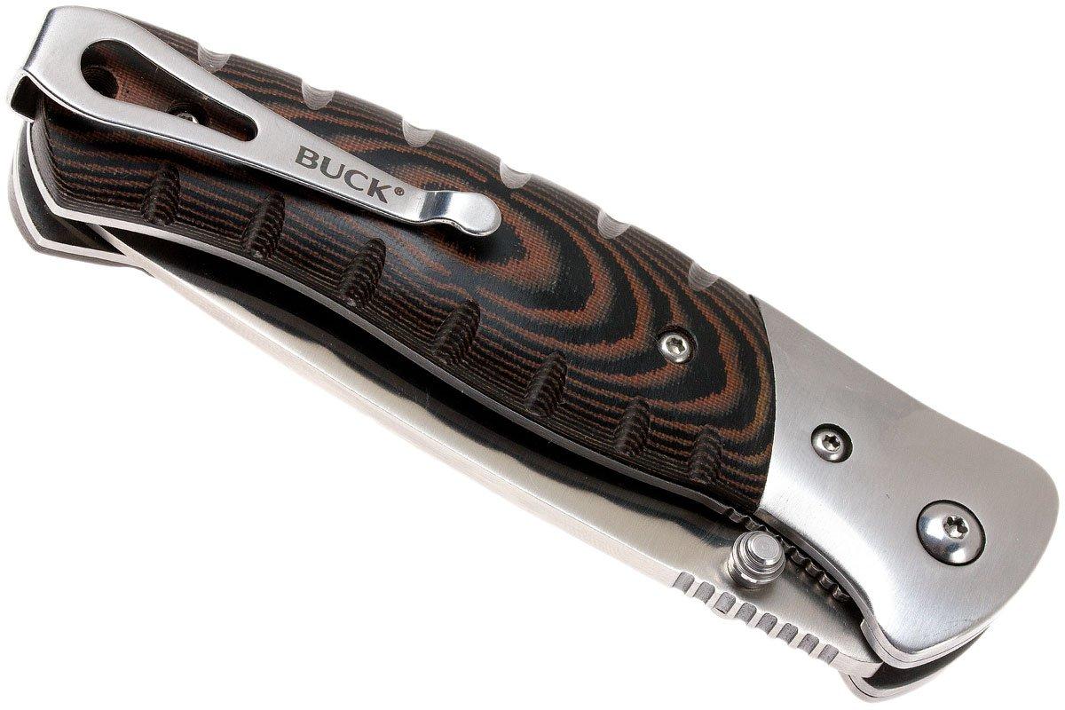 Buck Selkirk micarta pocket knife, 0835BRS-B | Advantageously shopping ...