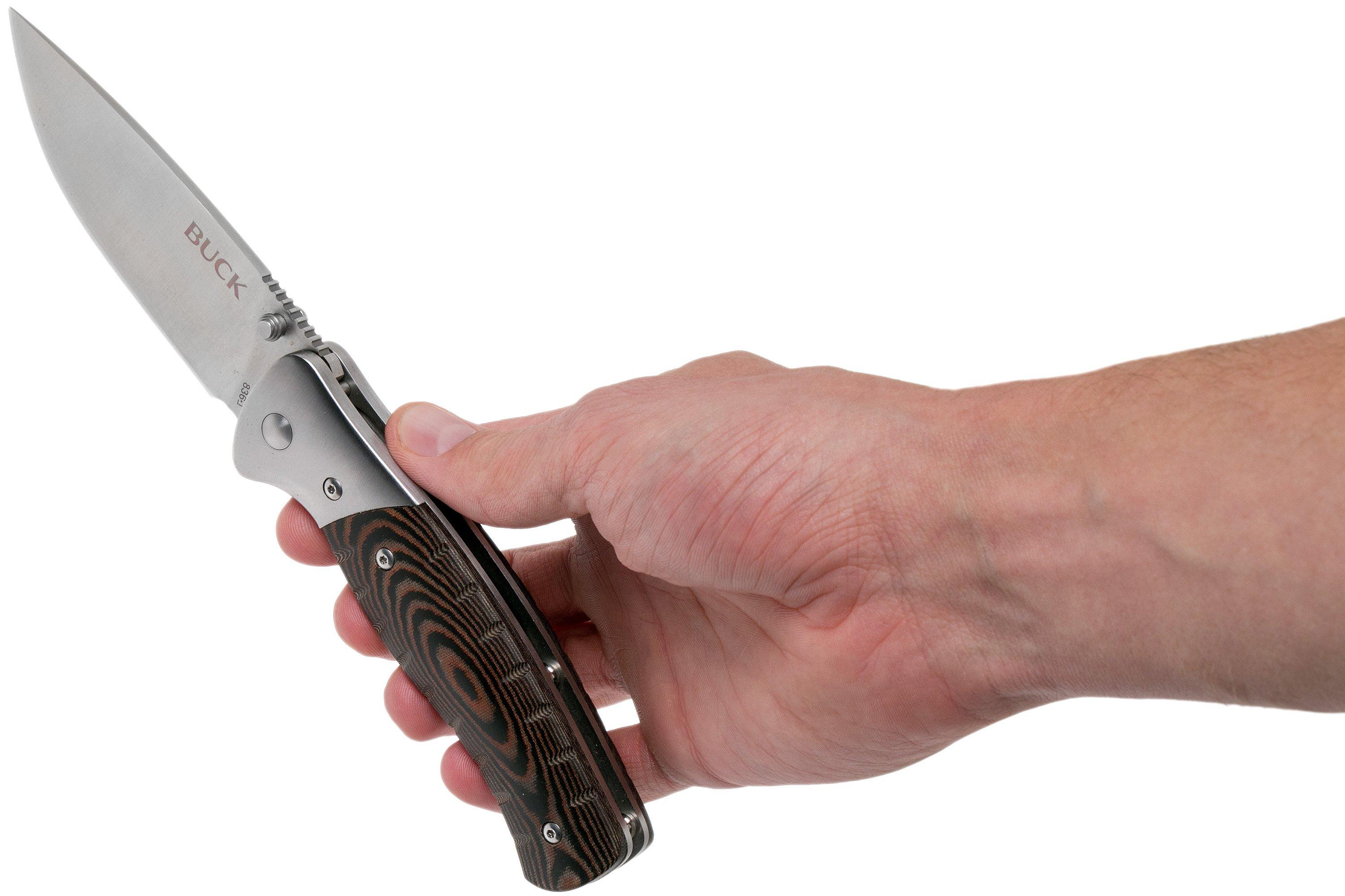 Buck Selkirk micarta pocket knife with firesteel, 0836BRS-B ...
