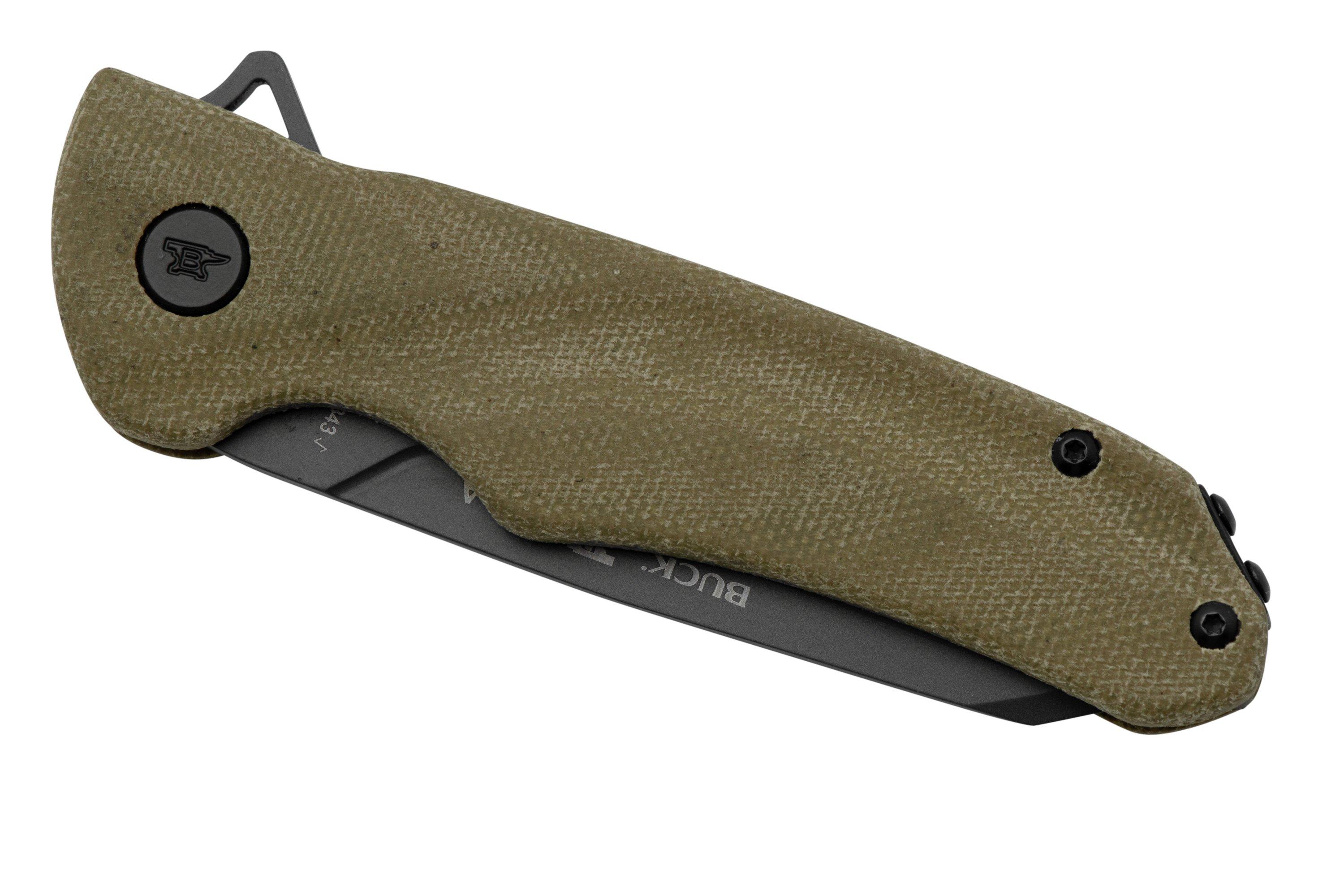 Buck Sprint Ops 0843GRS Green Canvas Micarta, pocket knife ...