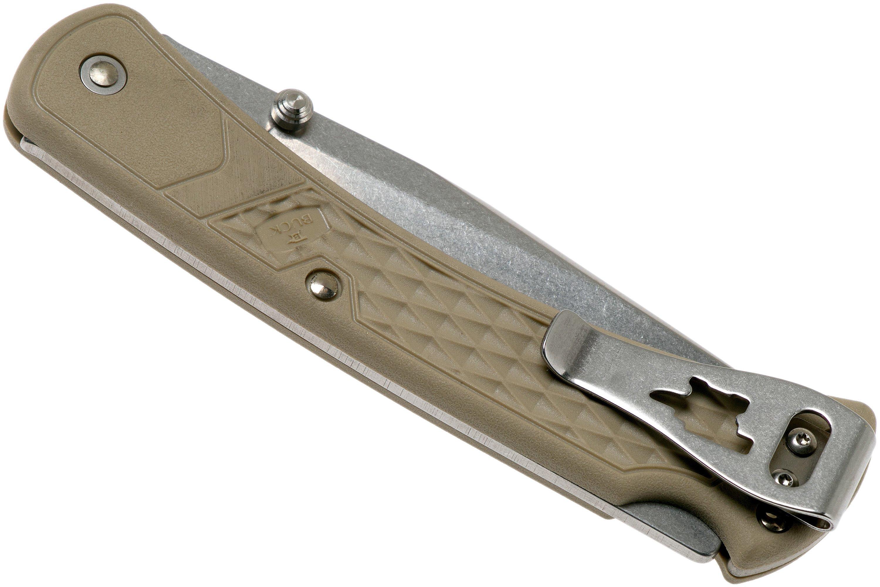 Buck 110 Slim Knife Select Tan 0110BRS2 pocket knife | Advantageously ...