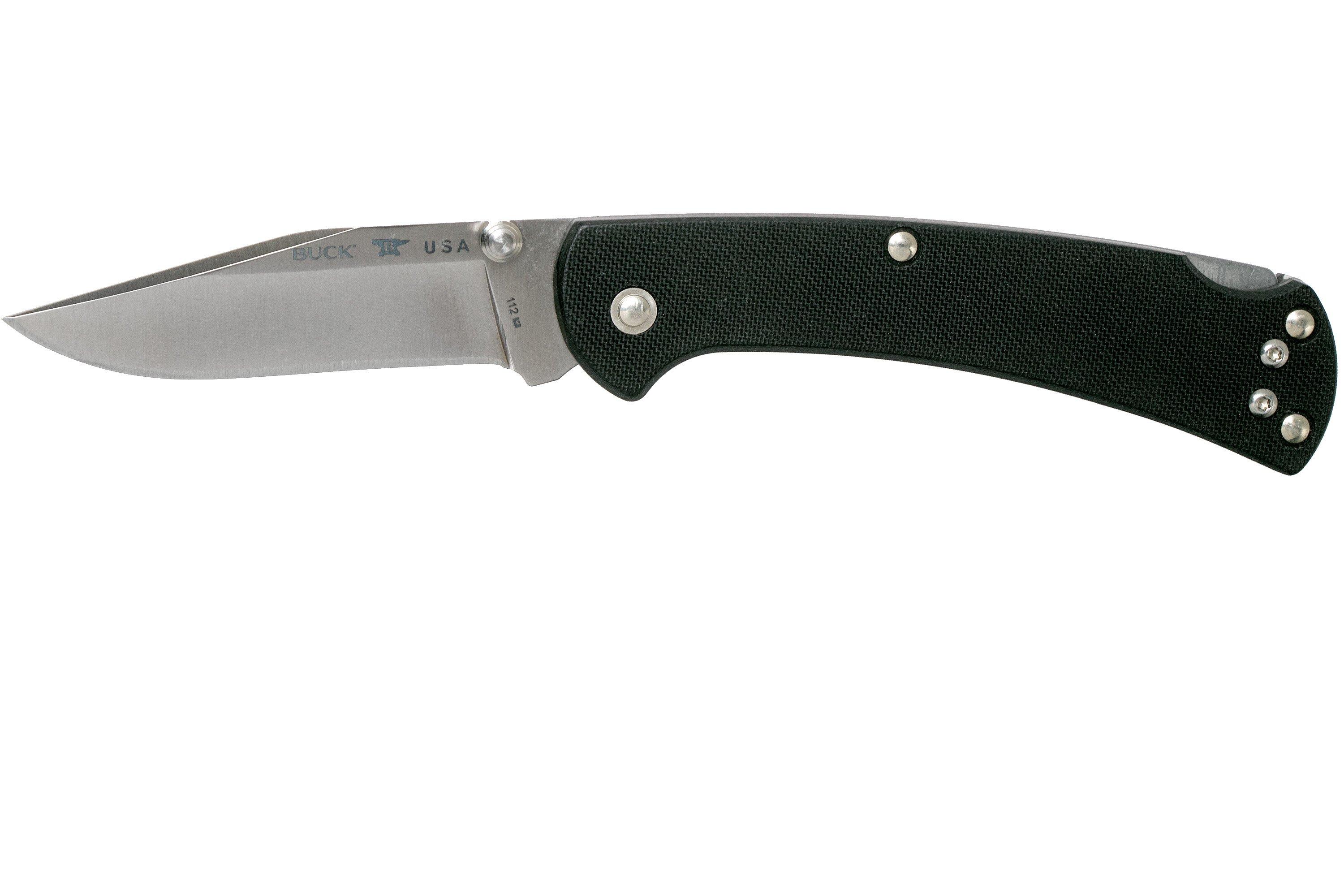 Buck 112 Ranger Slim Knife Pro Black G10 0112BKS6 pocket knife ...