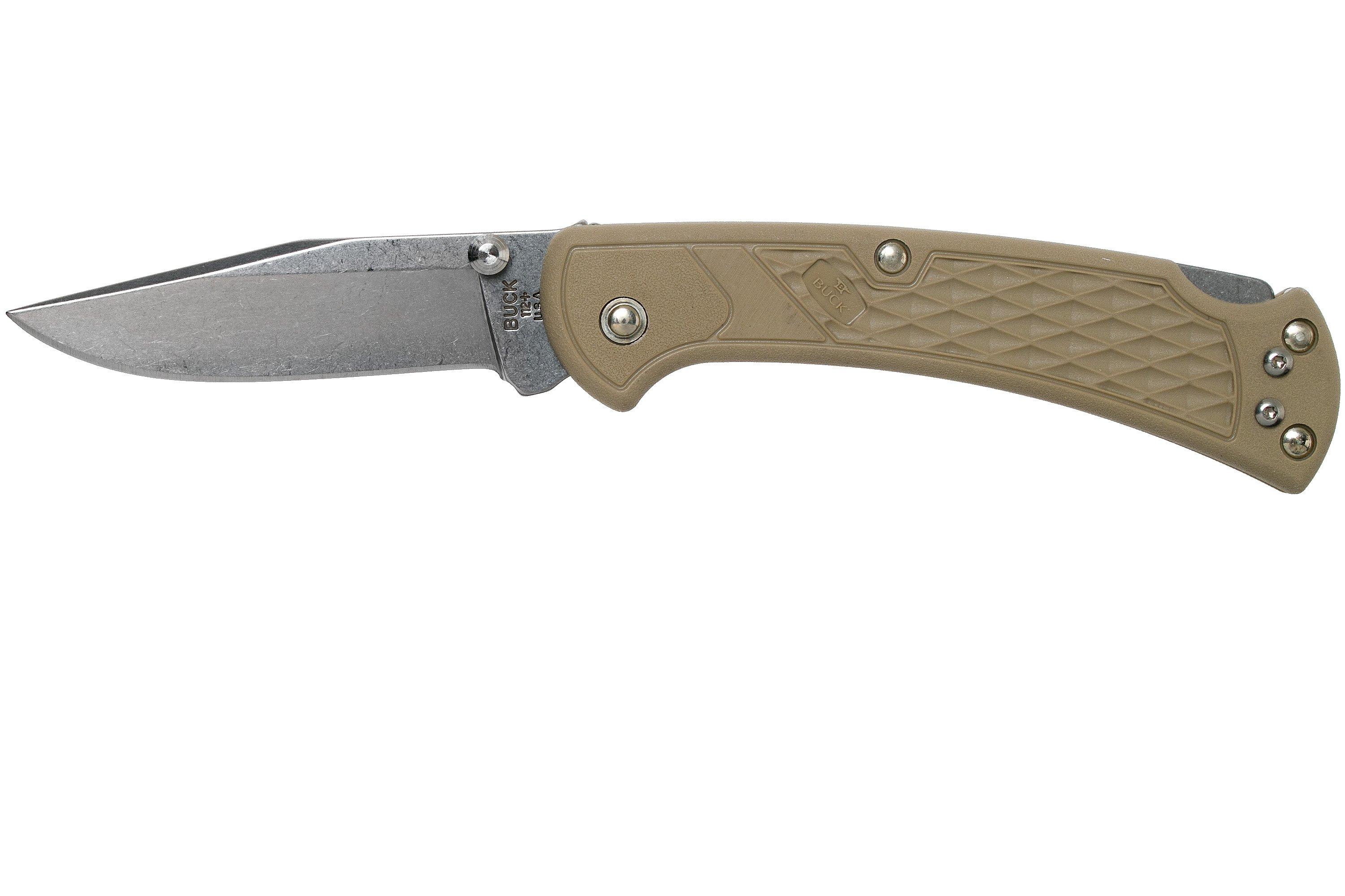 Buck 112 Ranger Slim Knife Select Tan 0112BRS2 pocket knife ...