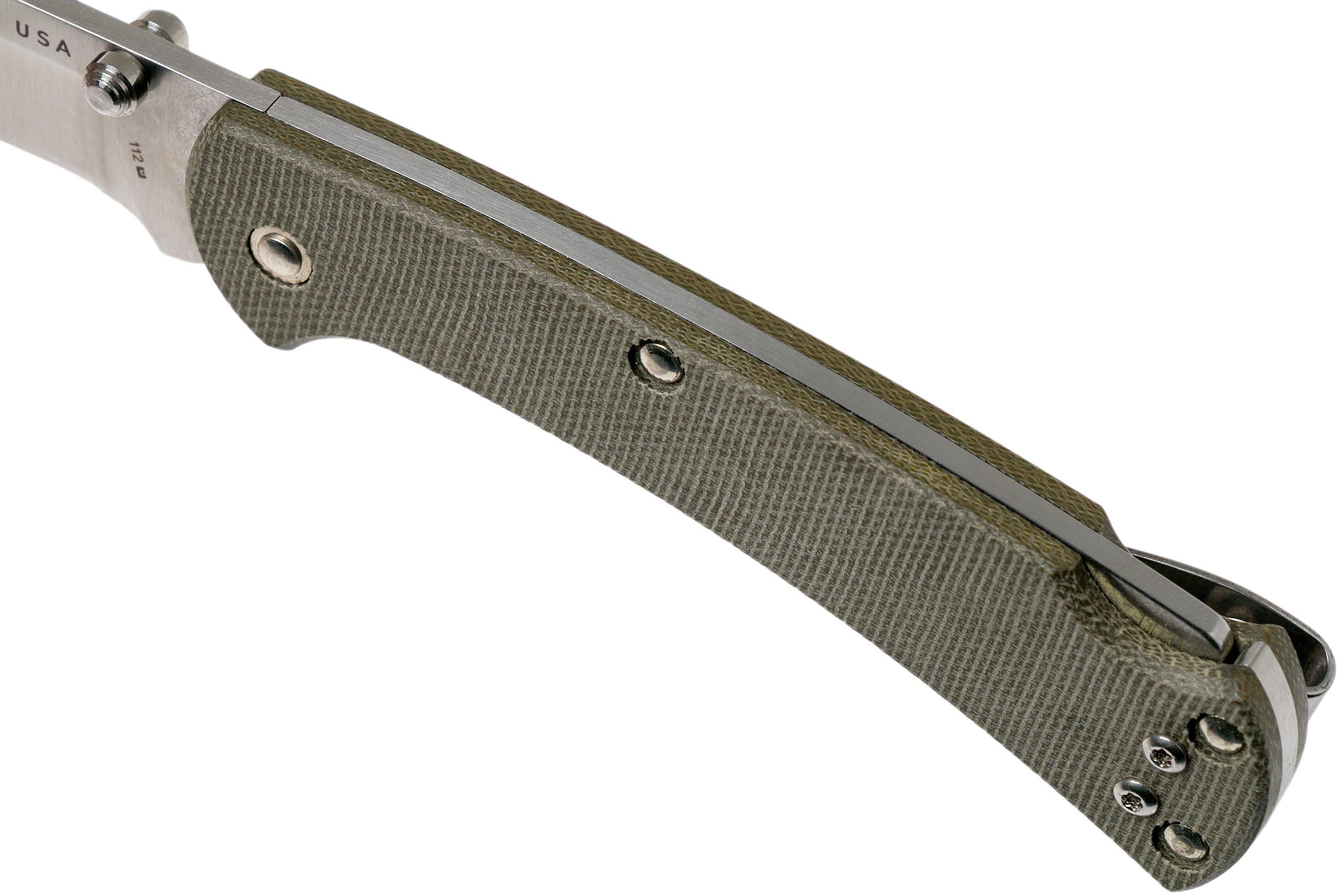 Buck 112 Ranger Slim Knife Pro Green Micarta 0112ODS6 pocket knife ...