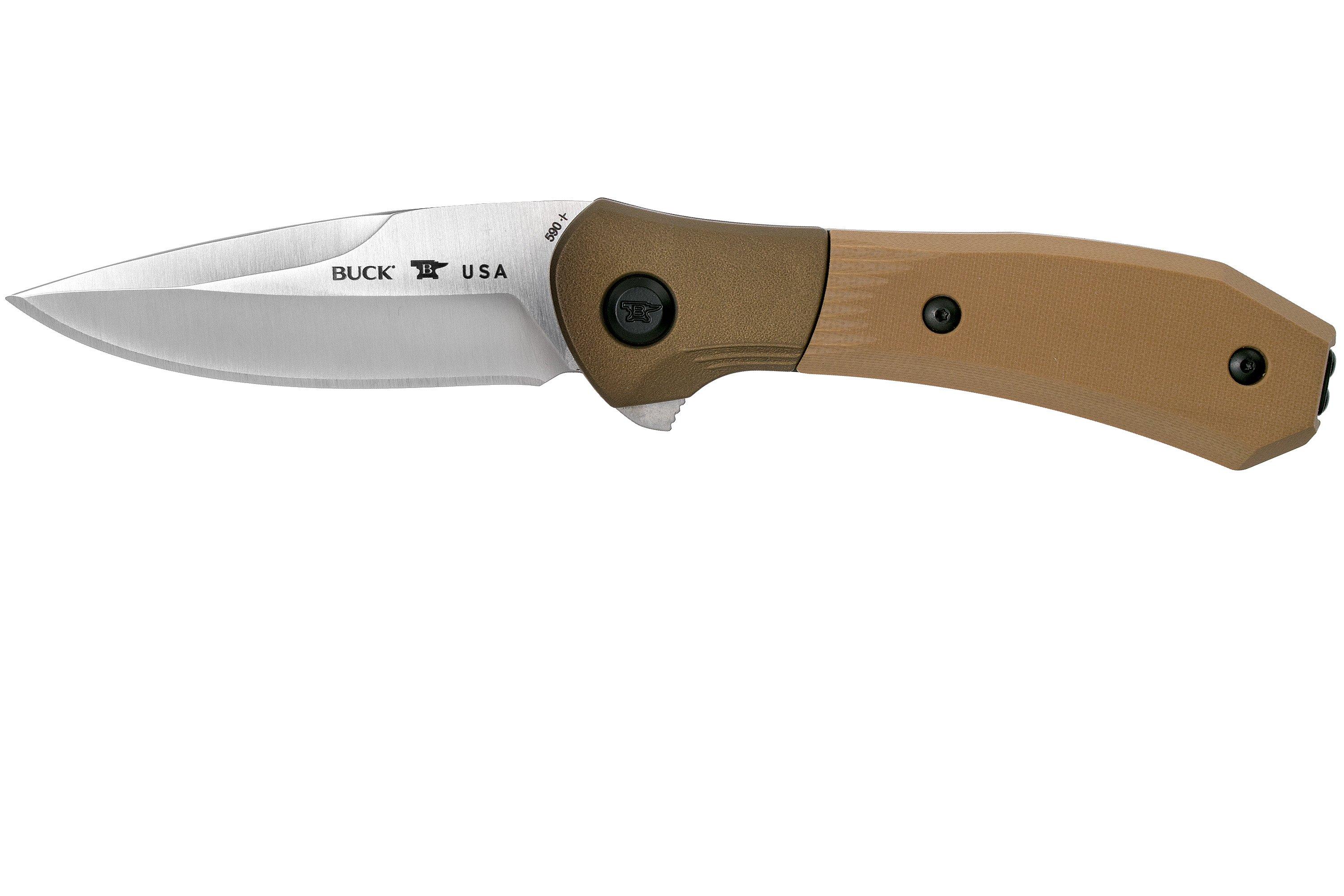 Buck 590BRS Paradigm Brown G10 pocket knife | Advantageously shopping ...