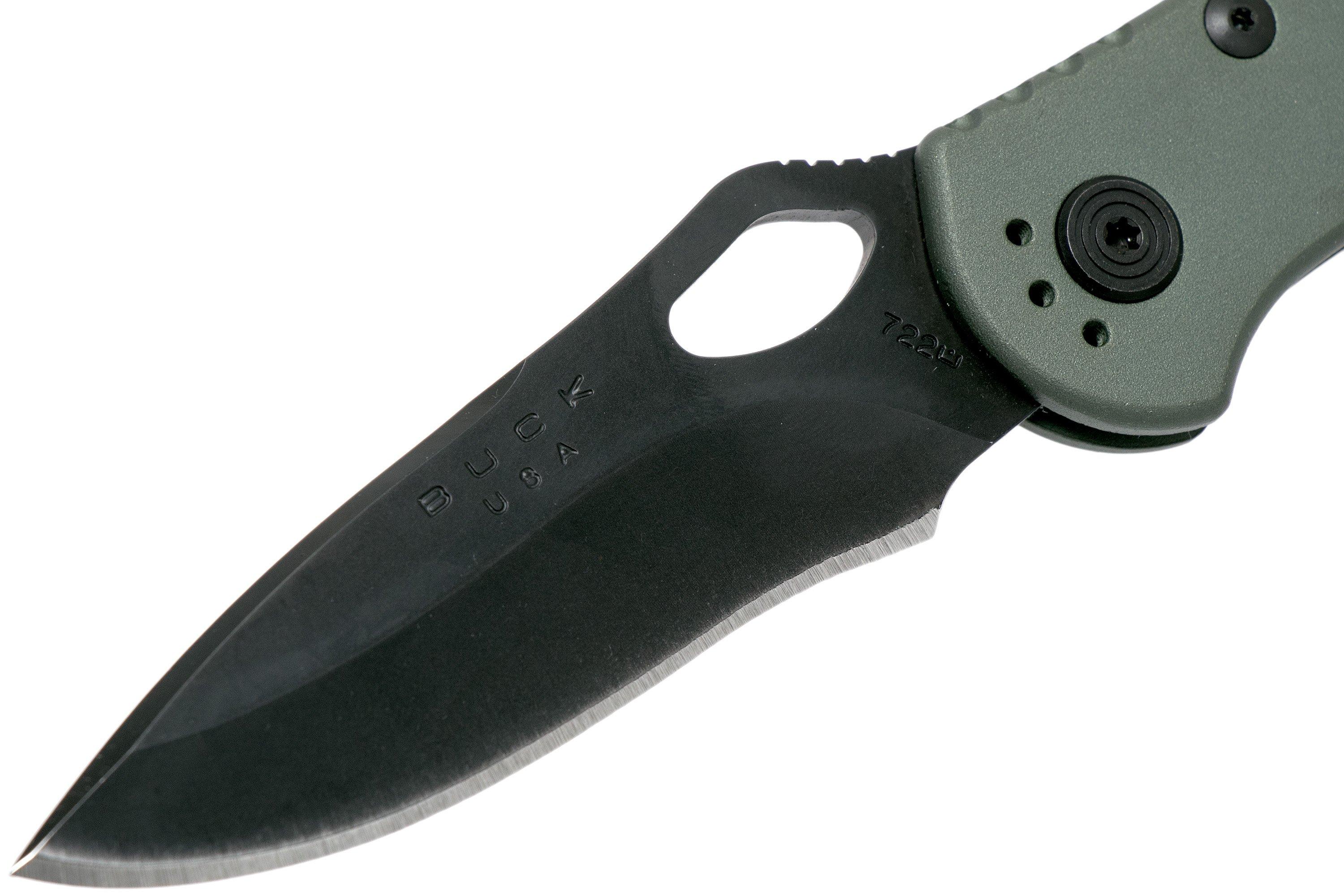 Buck 722 Spitfire 0722ODS2-B plain edge, green | Advantageously ...