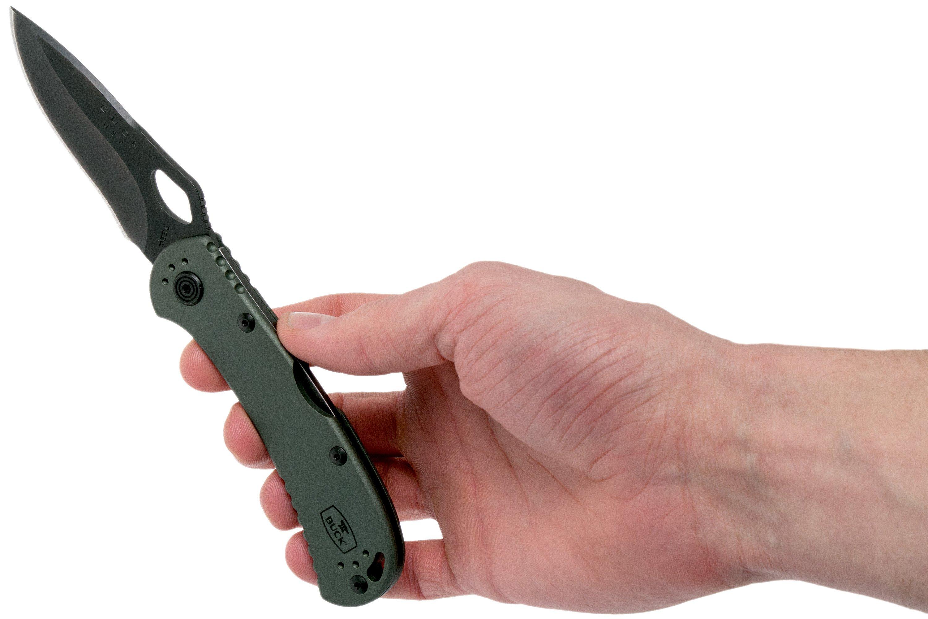 Buck 722 Spitfire 0722ODS2-B plain edge, green | Advantageously ...