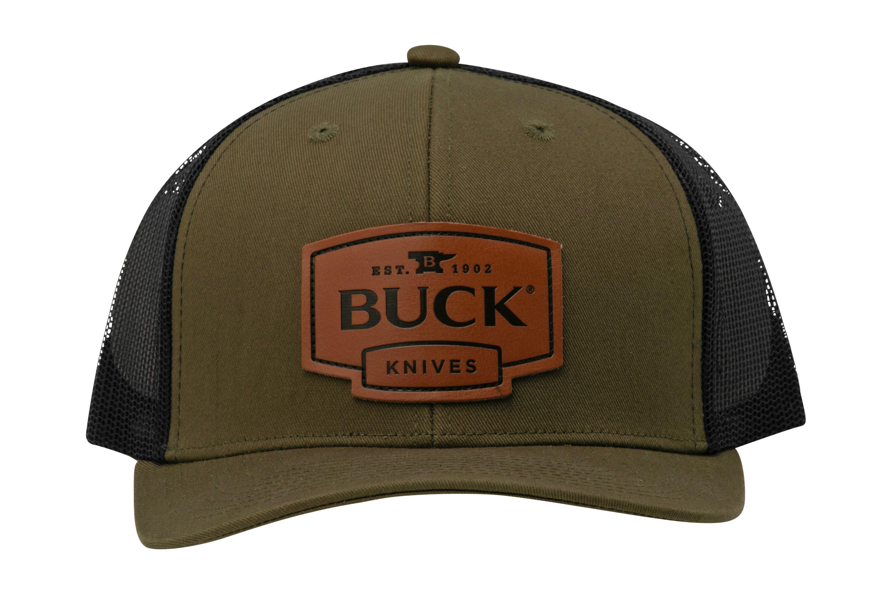 Buck Logo Leather Patch Cap 89160, OD Green/Black, berretto | Fare ...