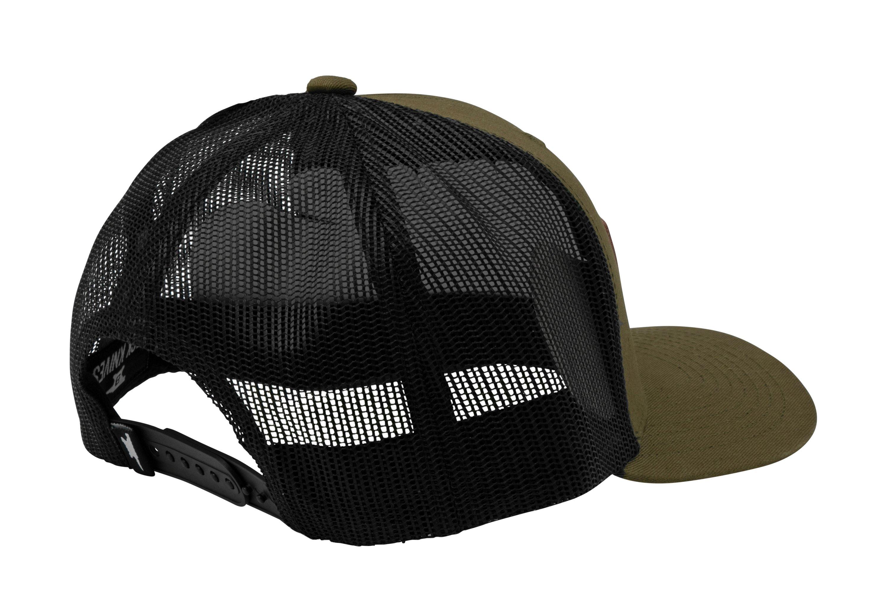 Buck Logo Leather Patch Cap 89160, OD Green/Black | Advantageously ...