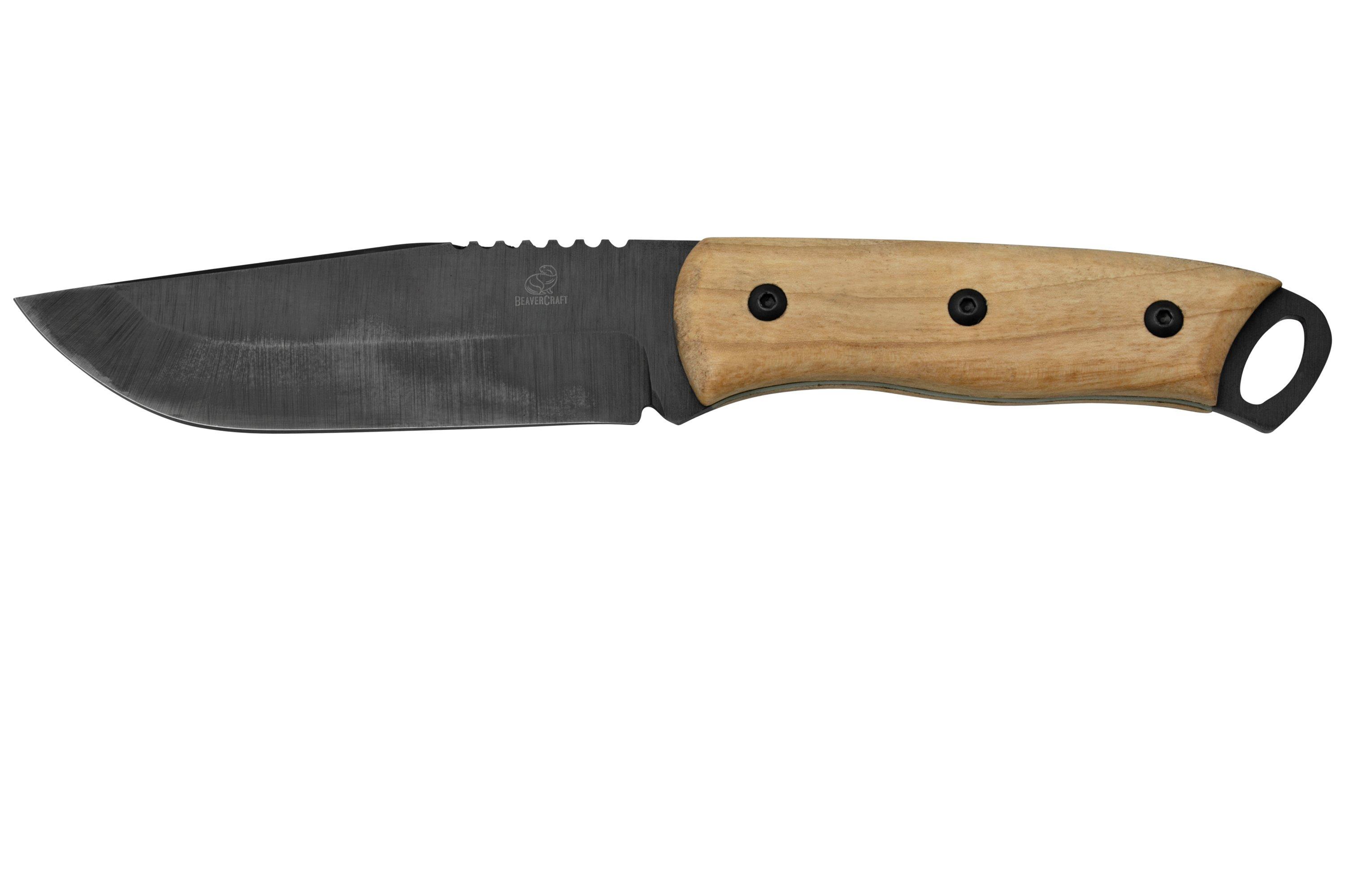 BeaverCraft BSH4 Carbon Steel Bushcraft Knife, Walnut Handle with ...