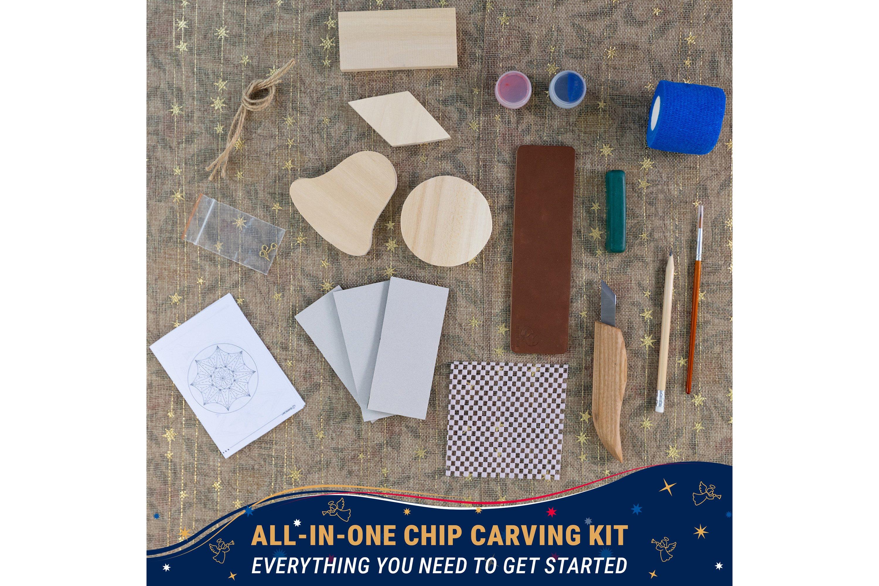 BeaverCraft DIY13 Chip Carving Kit Christmas Ornaments, woodcarving set ...