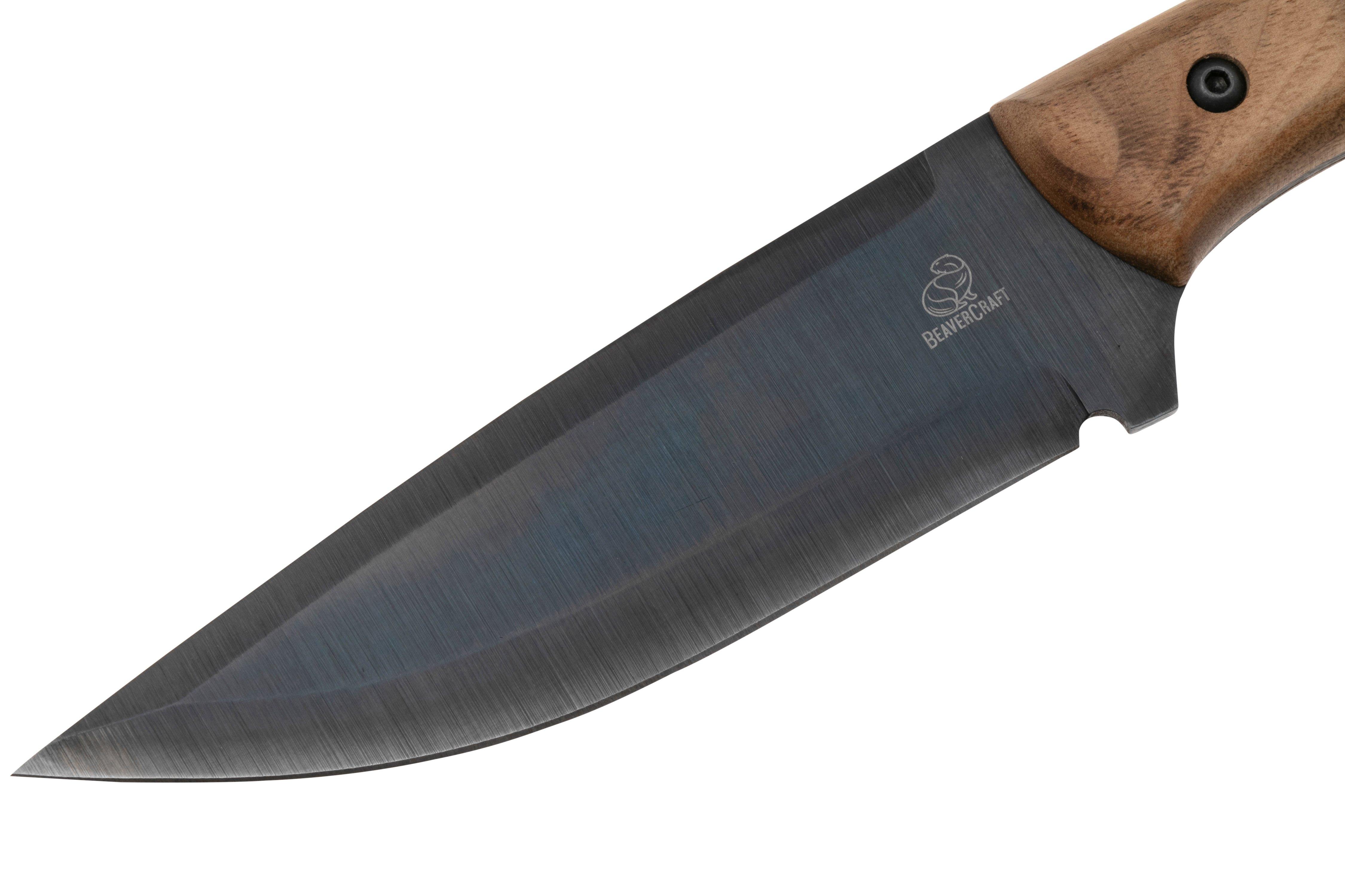 Beavercraft HGK1 Hunting Knife, Carbon Steel, Walnut Handle, fixed ...