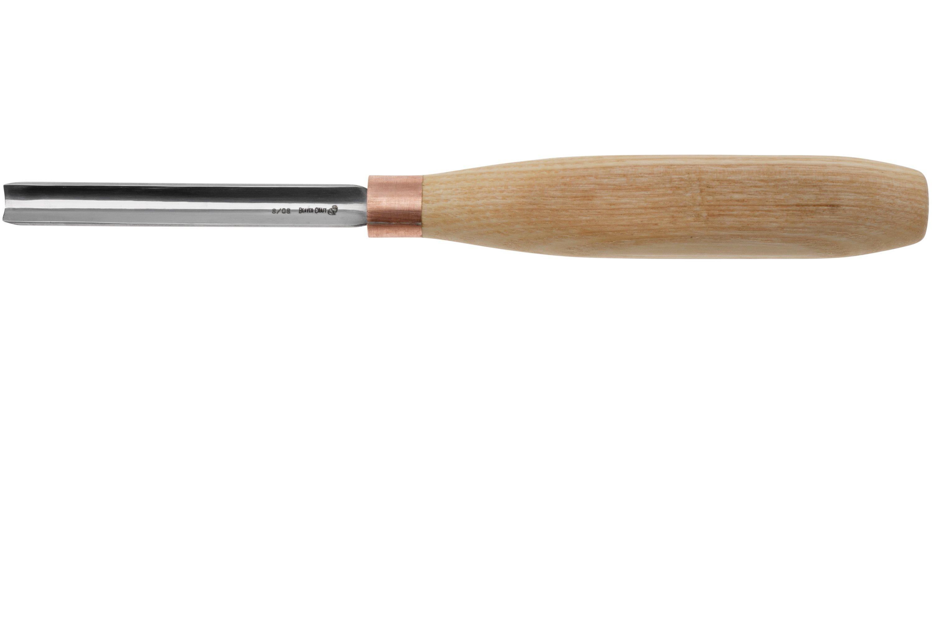 BeaverCraft Compact Straight Rounded Chisel K8-08 Sweep 8, 8 mm, gouge ...