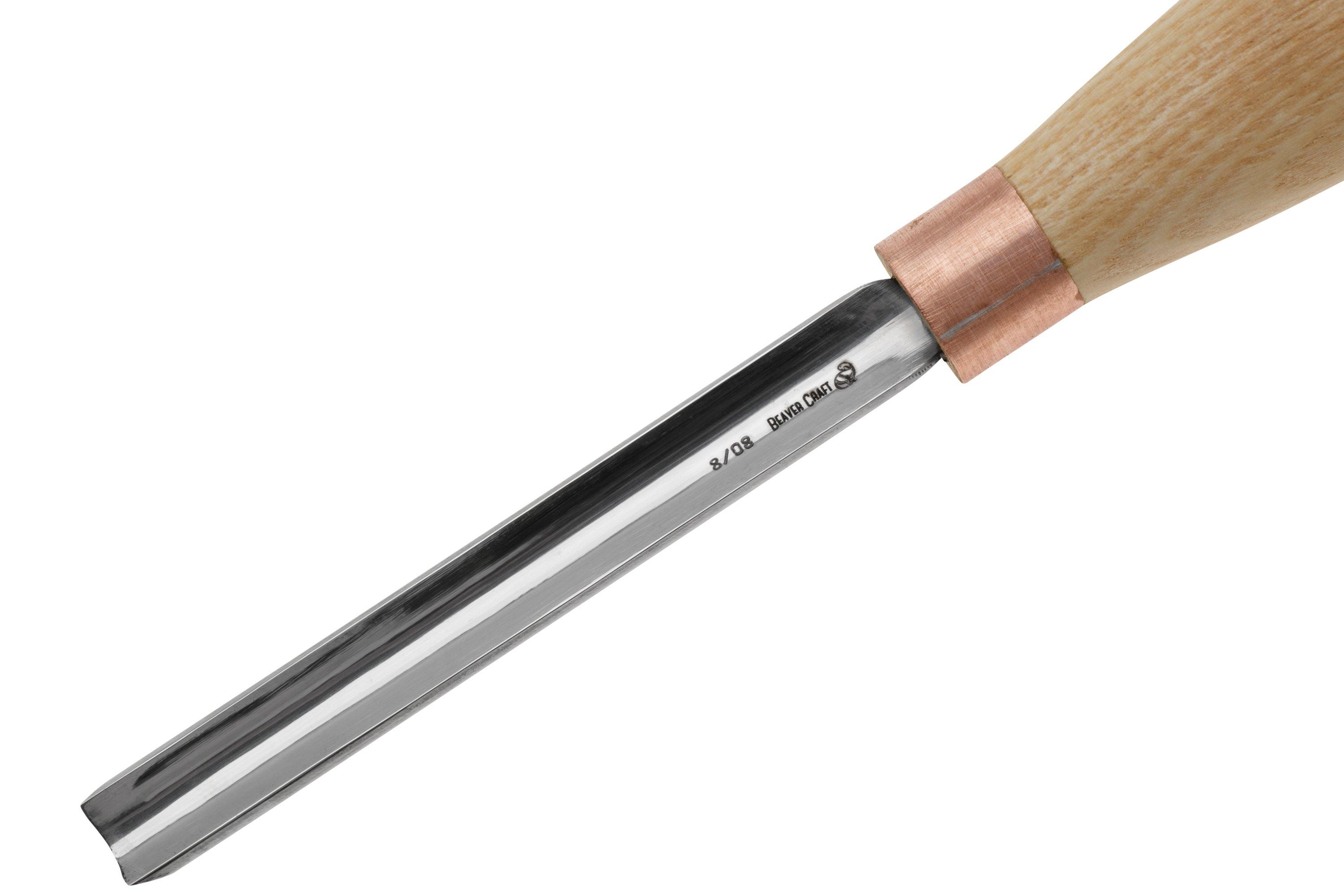 BeaverCraft Compact Straight Rounded Chisel K8-08 Sweep 8, 8 mm, gouge ...