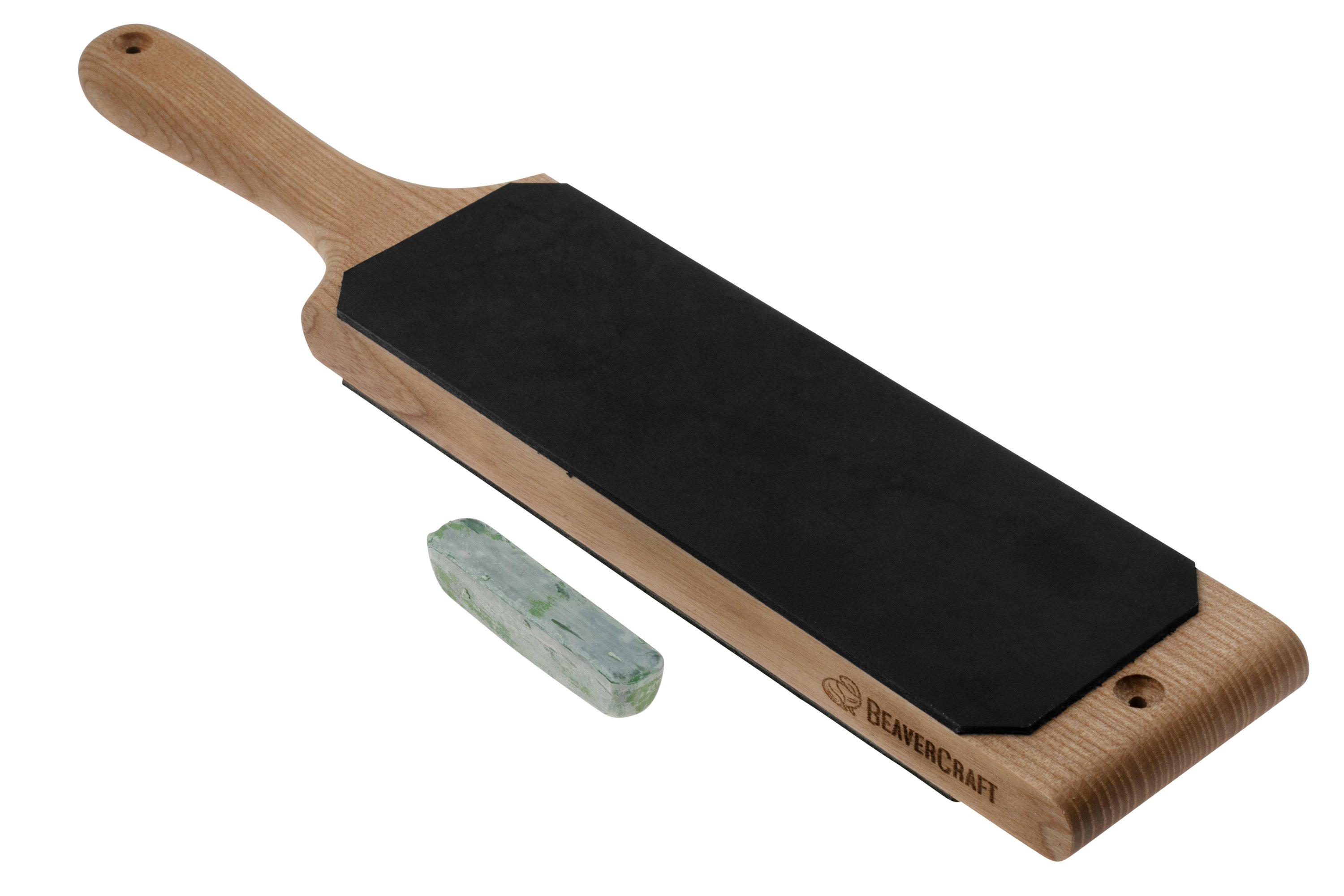 Beavercraft LS1P1 Dual-Sided Leather Paddle Strop with P01 Polishing ...