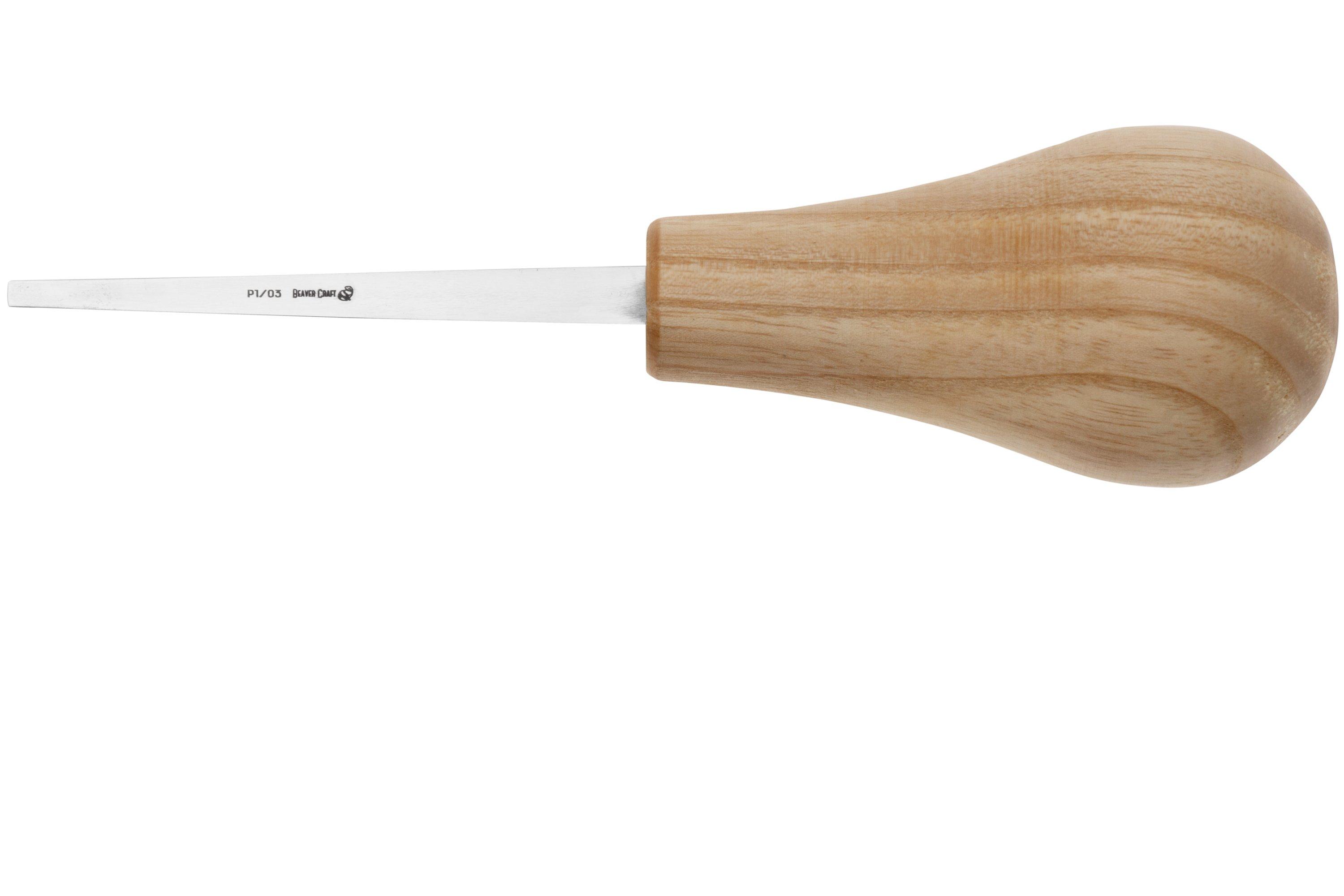 BeaverCraft Palm Chisel P1-03 Straight Flat Sweep No. 1, 3 mm, hand ...