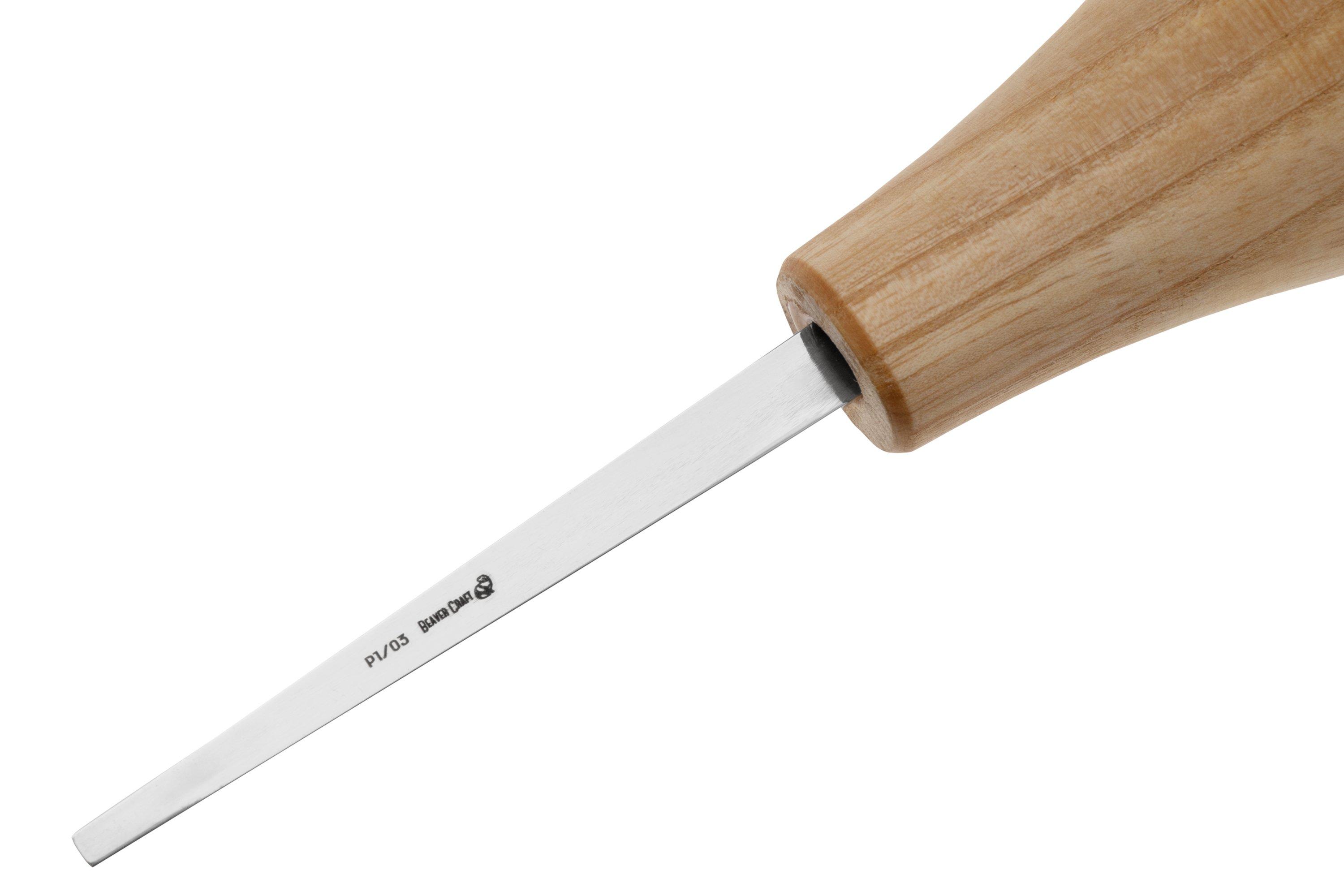 BeaverCraft Palm Chisel P1-03 Straight Flat Sweep No. 1, 3 mm, hand ...