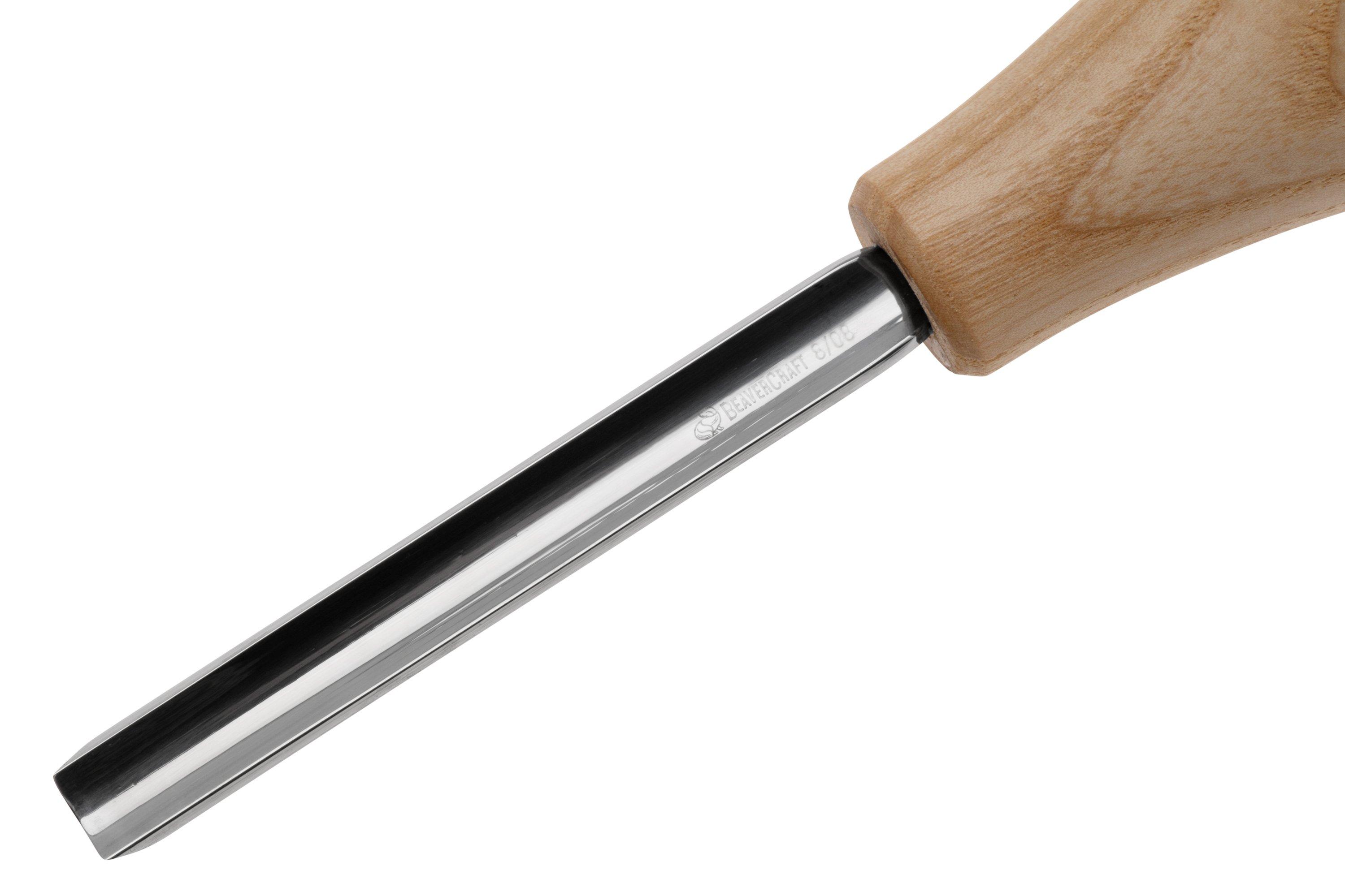 BeaverCraft Palm Chisel P8-08 Straight Rounded Sweep No. 8, 8 mm, gubia ...