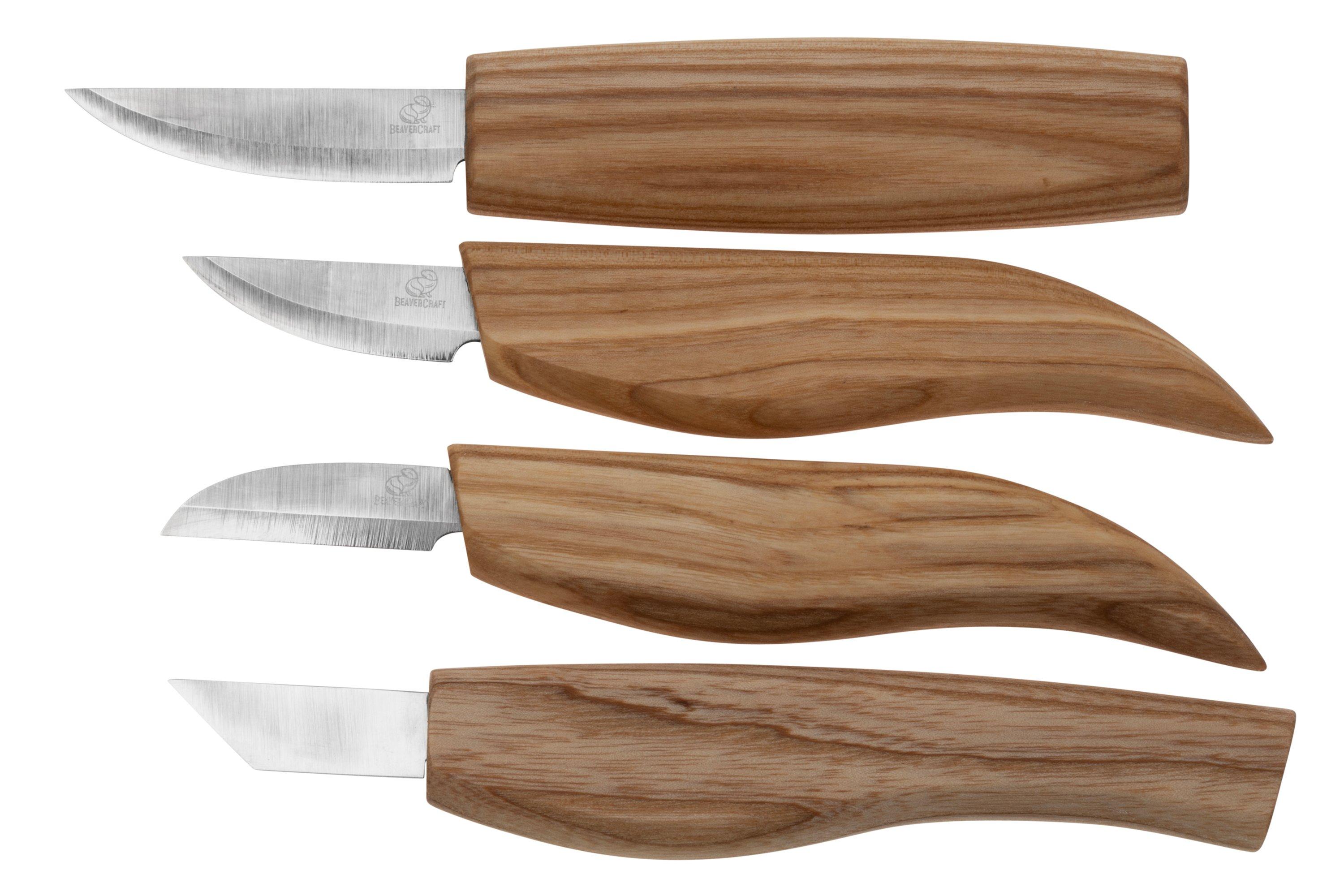 BeaverCraft S07 Basic Set of 4 Knives, wood cutting set ...