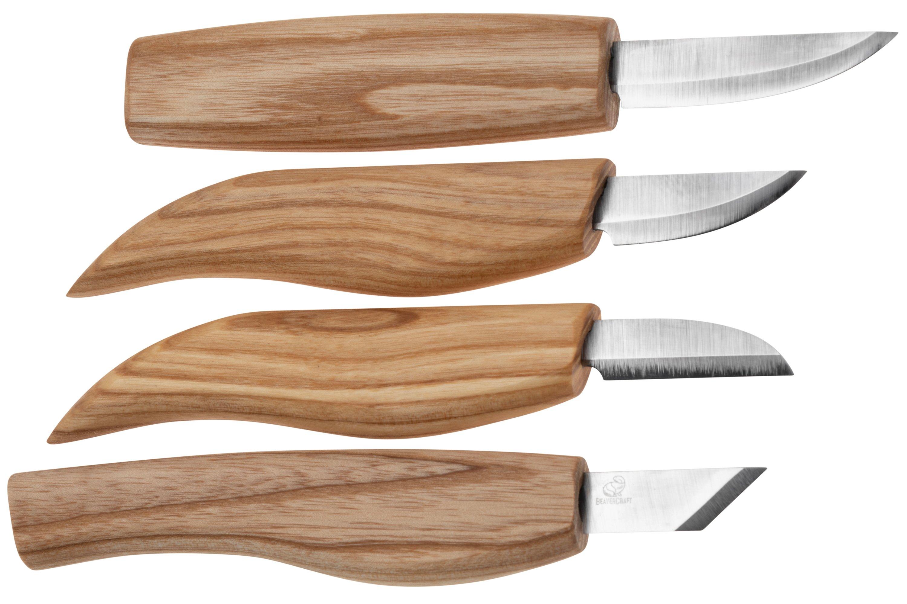 BeaverCraft S07 Basic Set of 4 Knives, wood cutting set ...