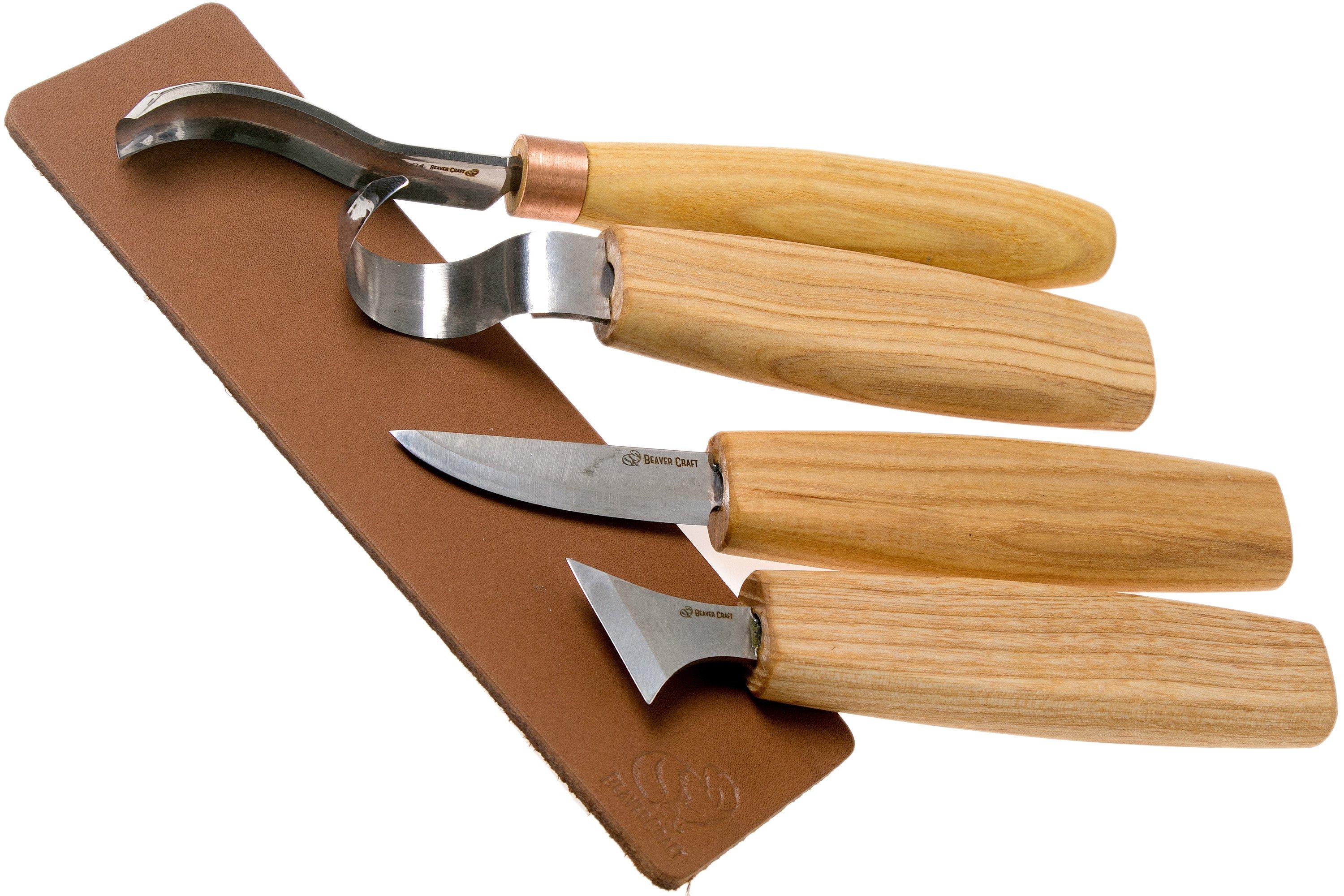 BeaverCraft Spoon Carving Set of 4 S19 Book, wood carving set with ...