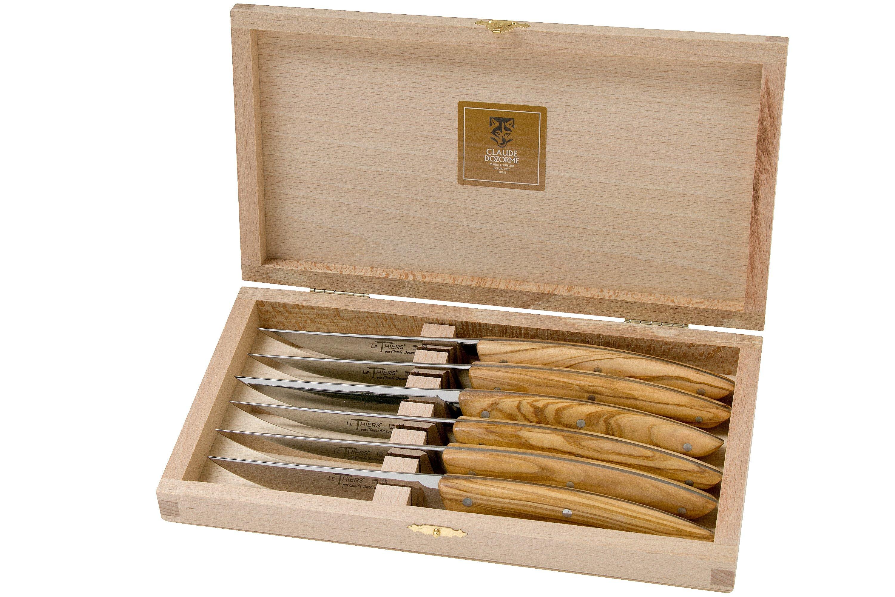 Claude Dozorme Le Thiers steak knife set 6-piece, olive wood ...
