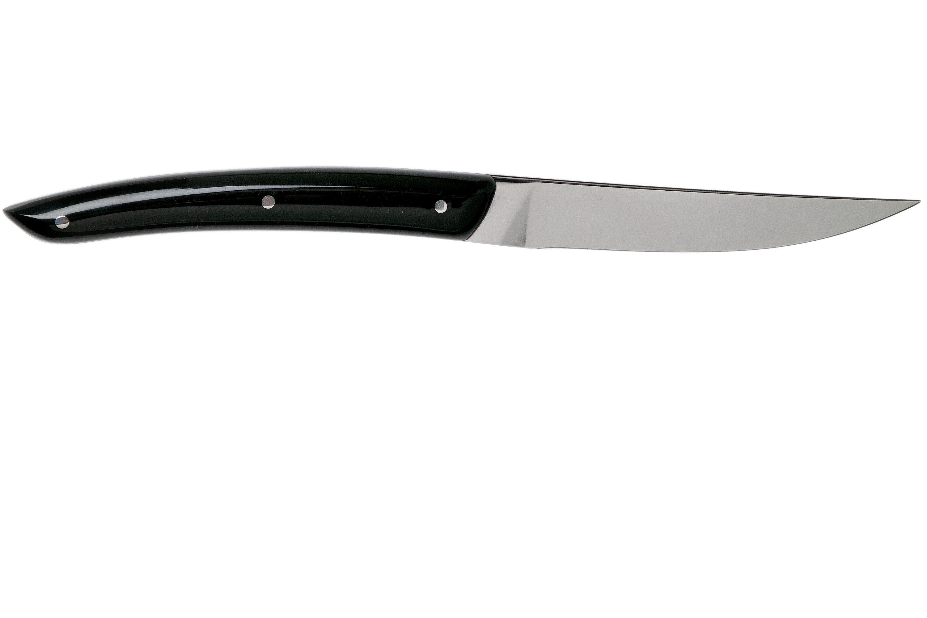 Claude Dozorme Le Thiers steak knife set 6-piece, polished black ...
