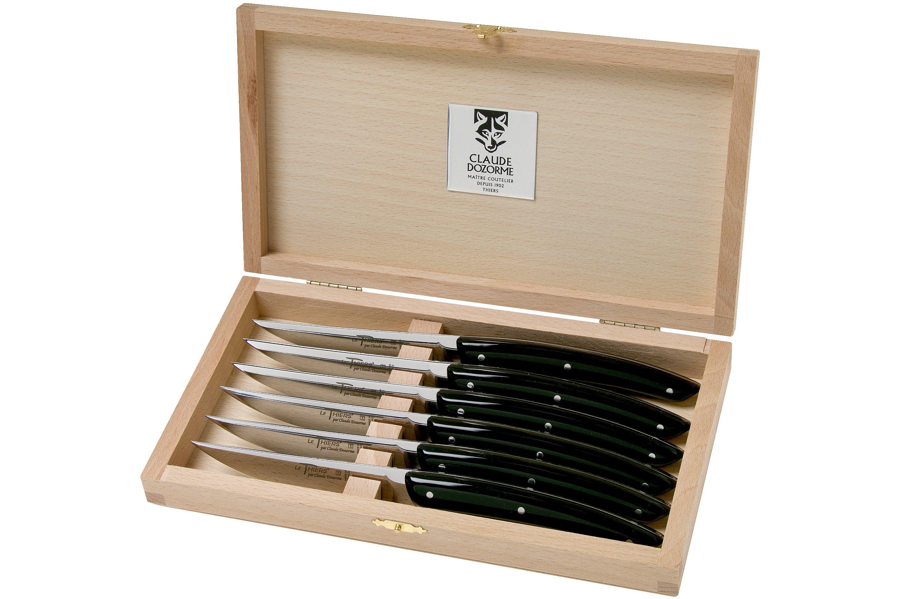 Claude Dozorme Le Thiers steak knife set 6-piece, polished black ...