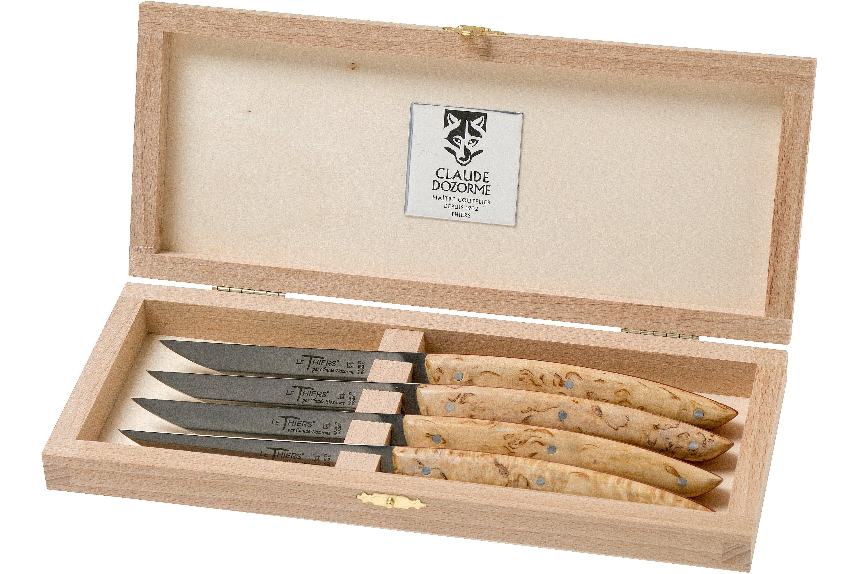 Claude Dozorme Le Thiers steak knife set 4-piece, birch wood red ...