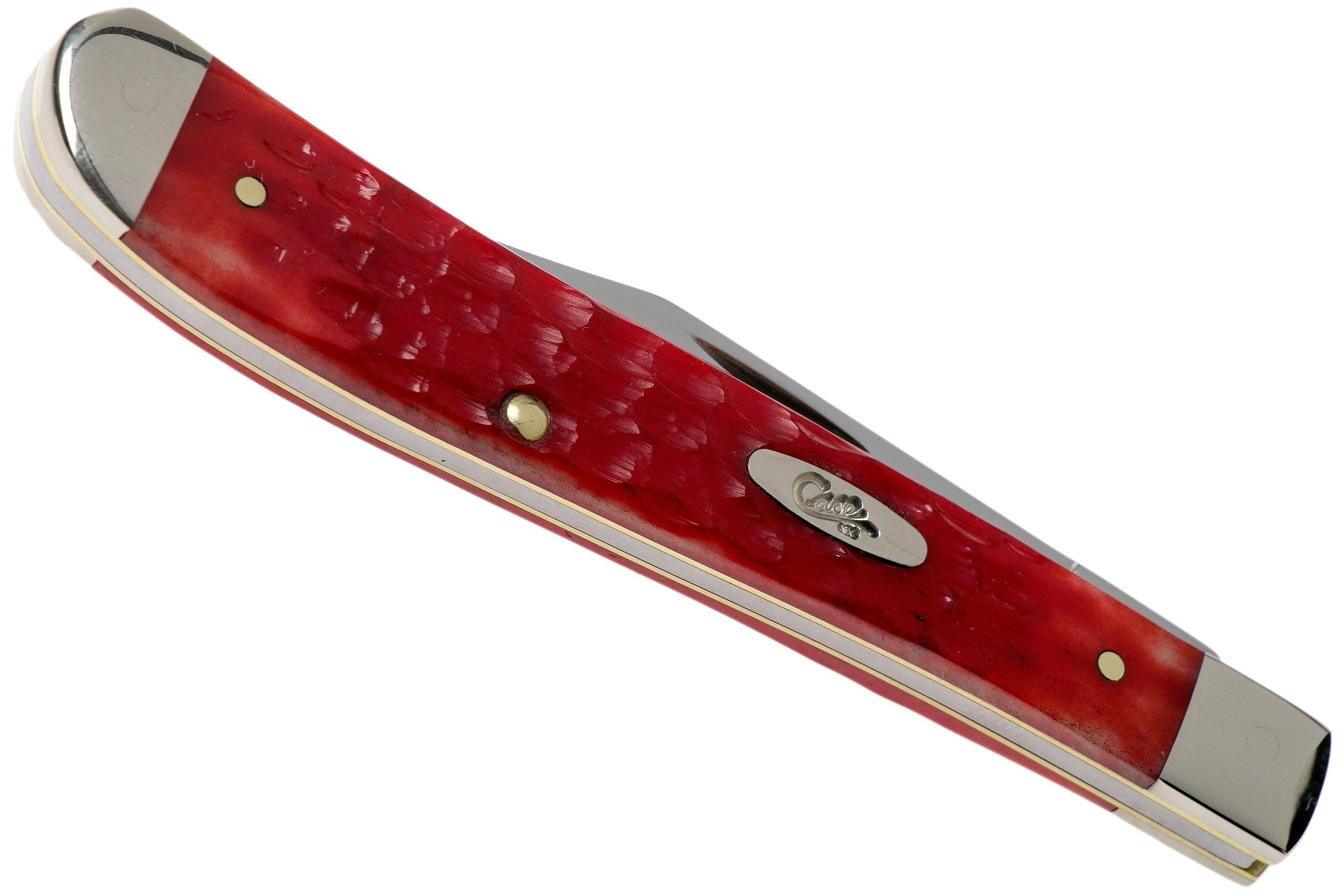 Case Slimline Trapper Dark Red Bone, Standard Jig, 6982 61048 CV navaja ...