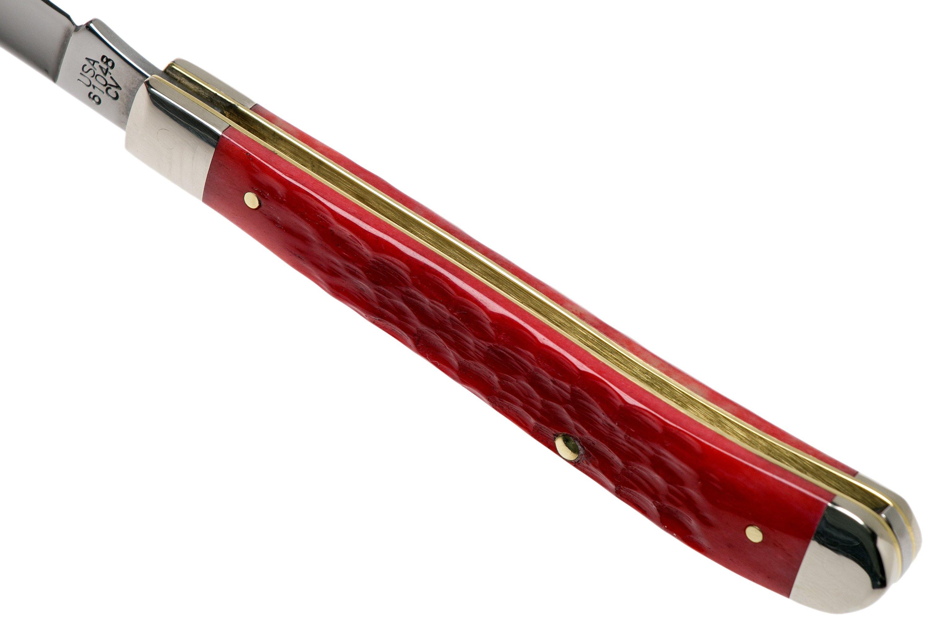 Case Slimline Trapper Dark Red Bone, Standard Jig, 6982 61048 CV navaja ...