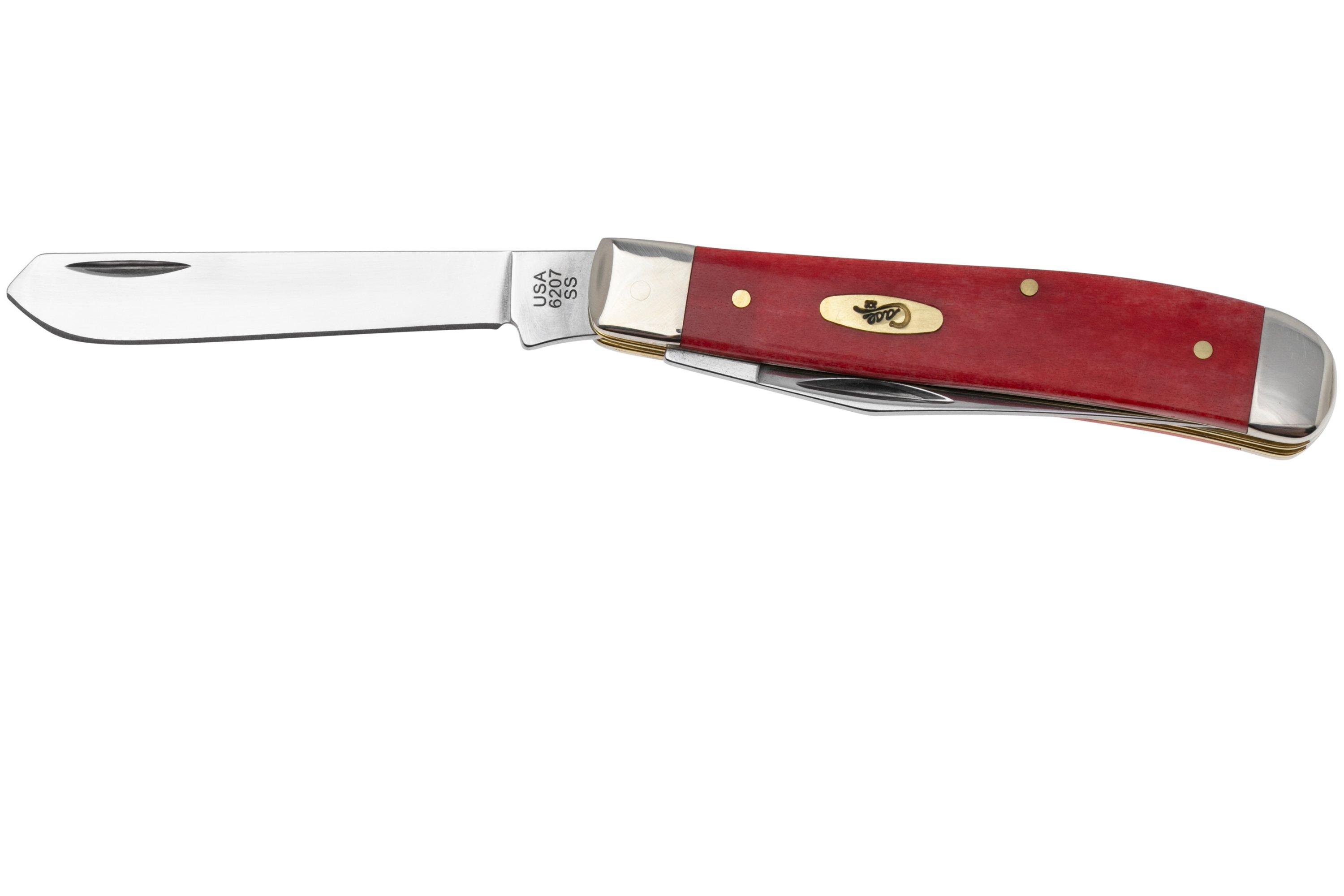 Case Mini Trapper 10761 Smooth Dark Red Bone, Pinched Bolsters 6207 SS ...