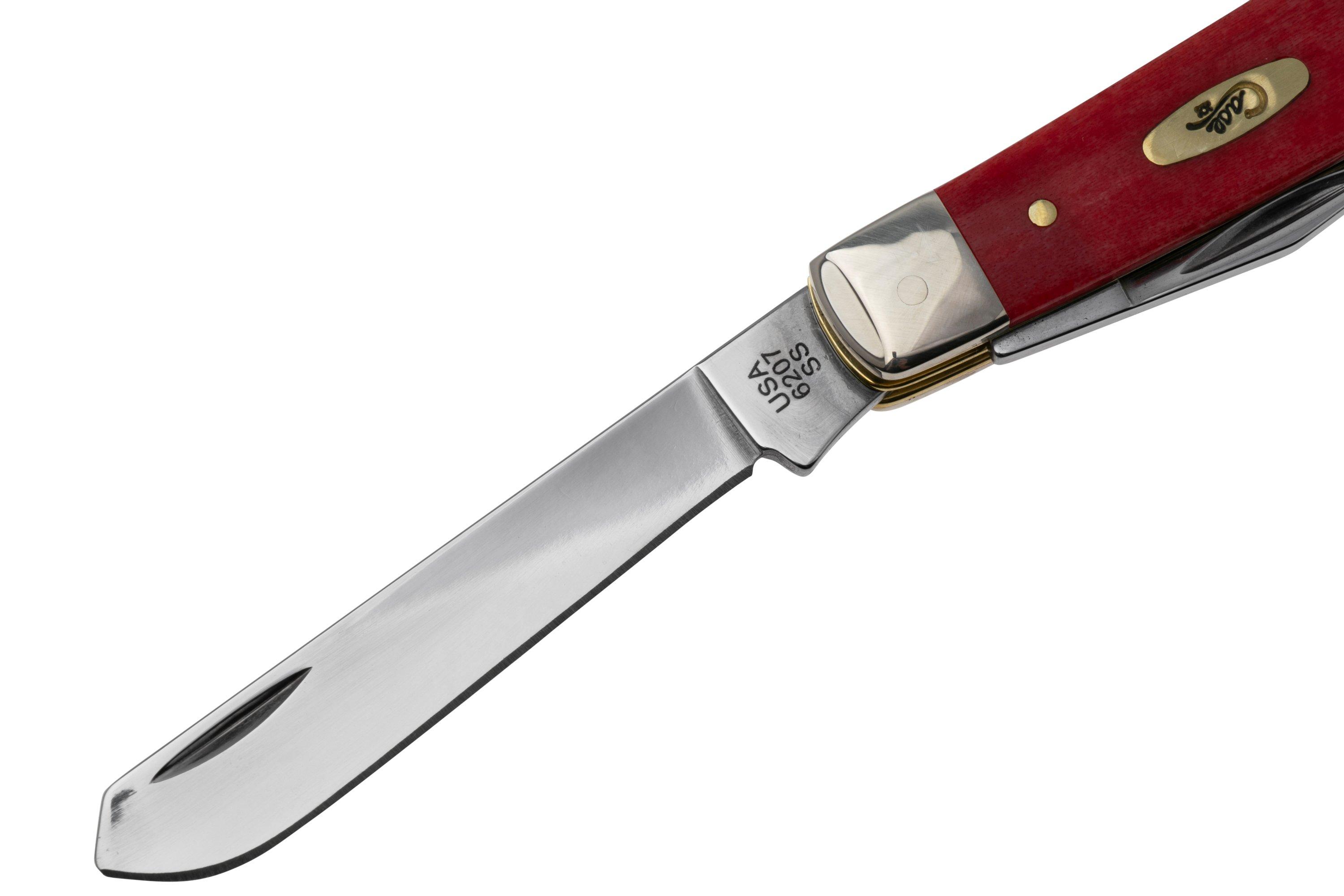 Case Mini Trapper 10761 Smooth Dark Red Bone, Pinched Bolsters 6207 SS ...