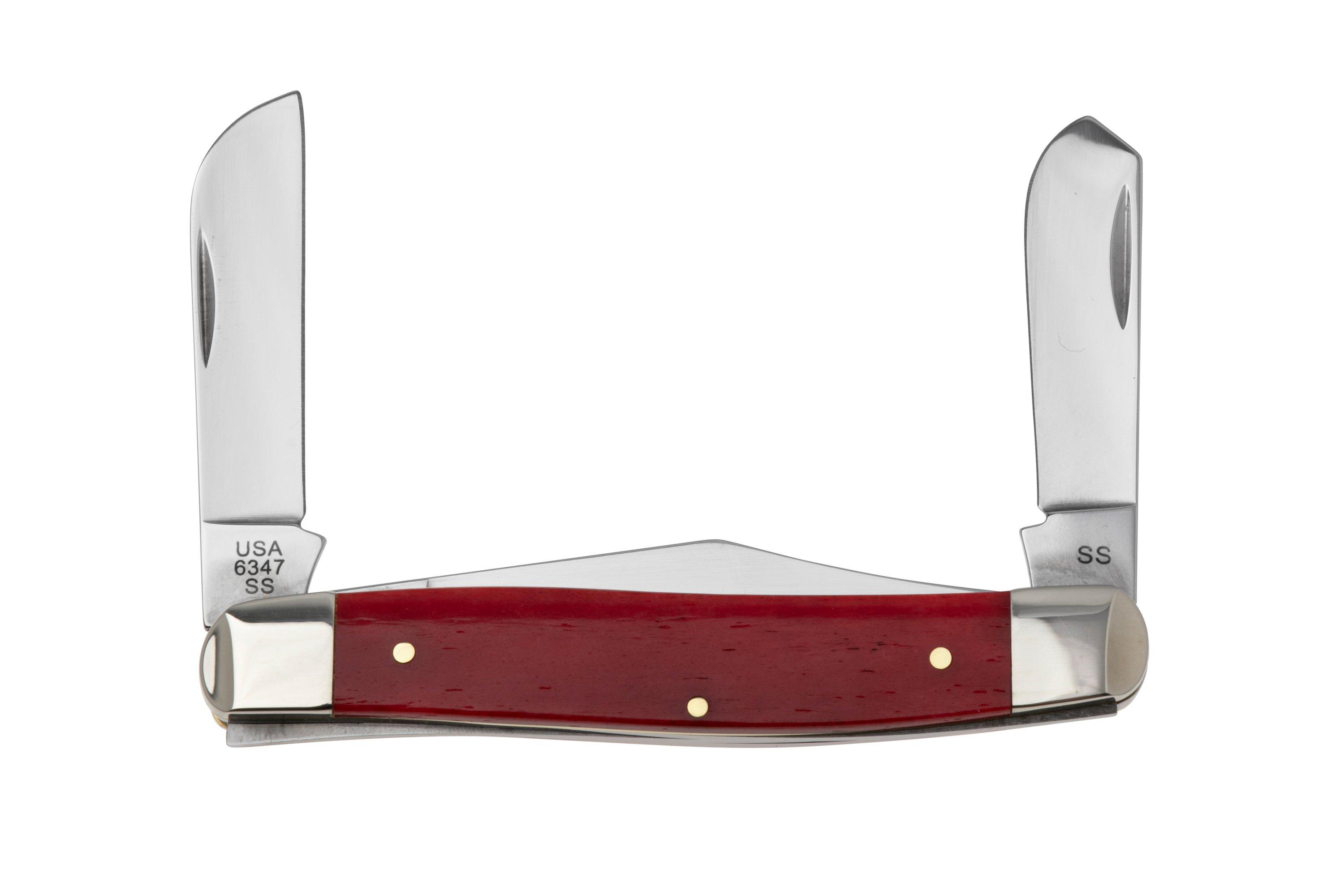 Case Stockman 10764 Smooth Dark Red Bone, Pinched Bolsters 6347 SS ...