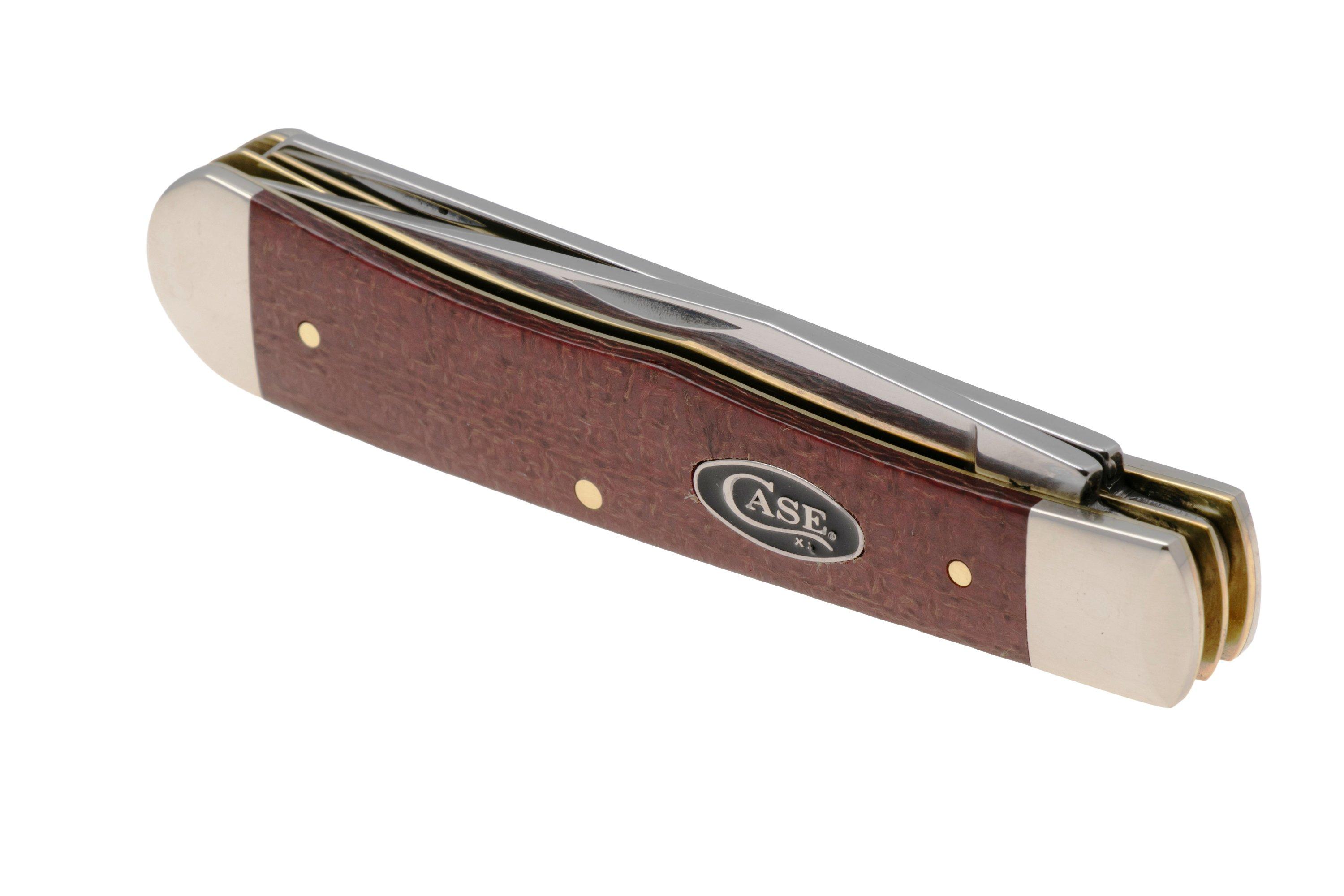 Case Trapper Smooth Red Burlap Micarta 12270, 10254 CS pocket knife ...