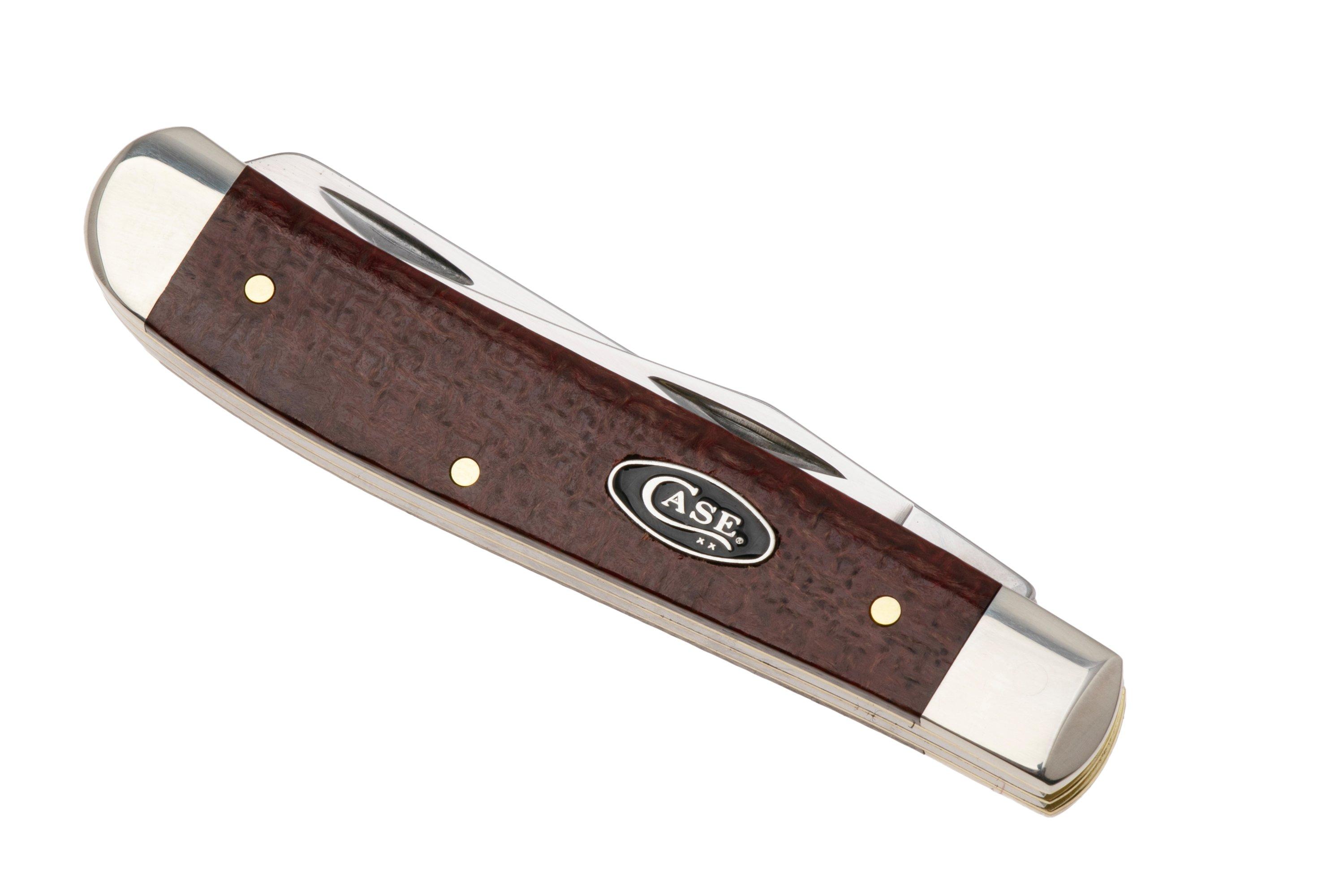 Case Mini Trapper Smooth Dark Red Burlap Micarta, 12271, 10207 CS ...