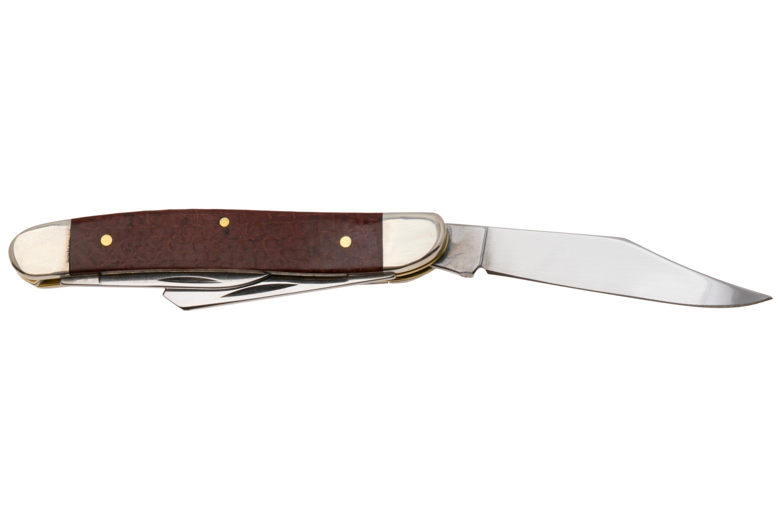 Case Medium Stockman Smooth Dark Red Burlap Micarta, 12272, 103087 CS ...