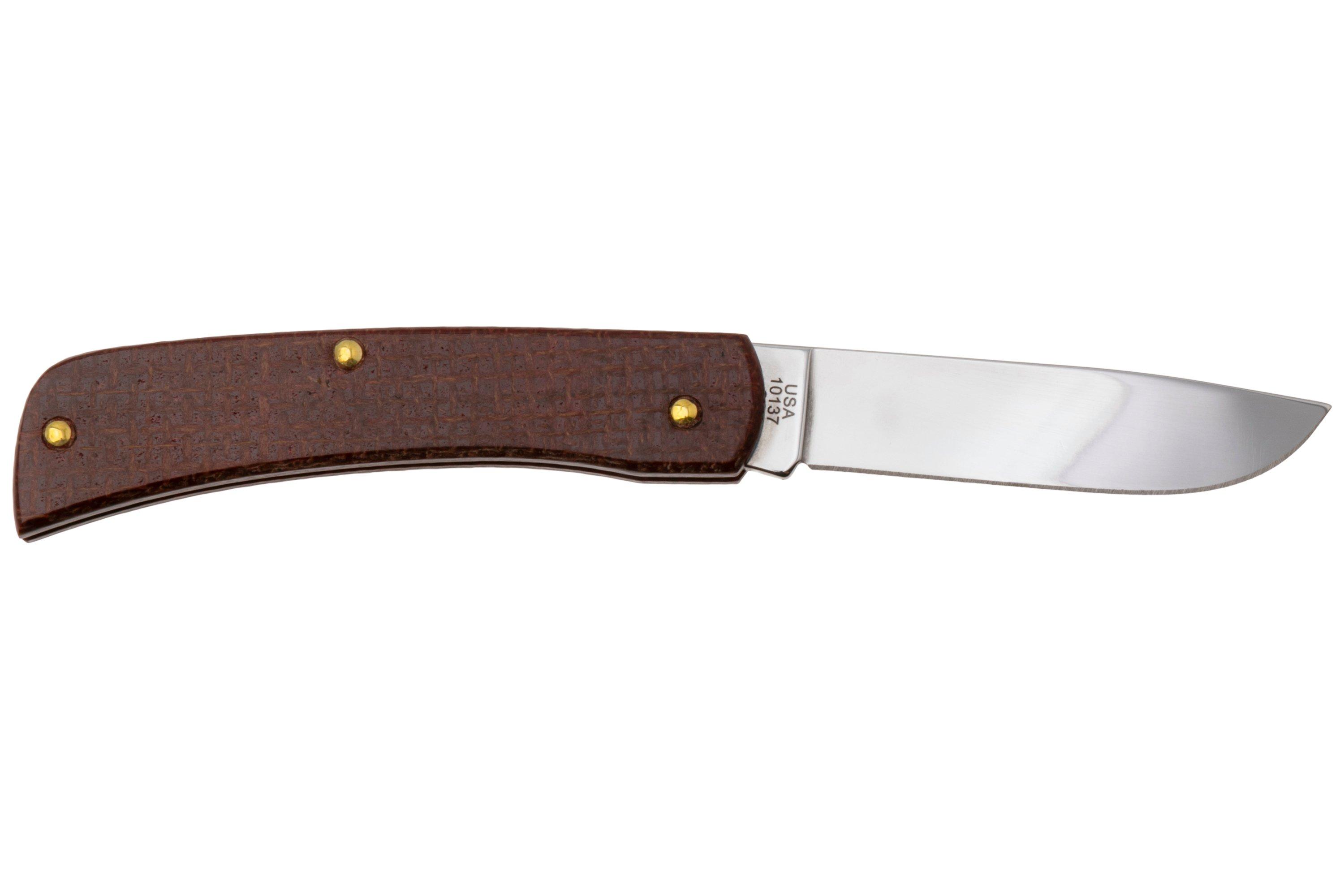 Case Sod Buster Jr, Smooth Dark Red Burlap Micarta, 12273, 10137 CS ...