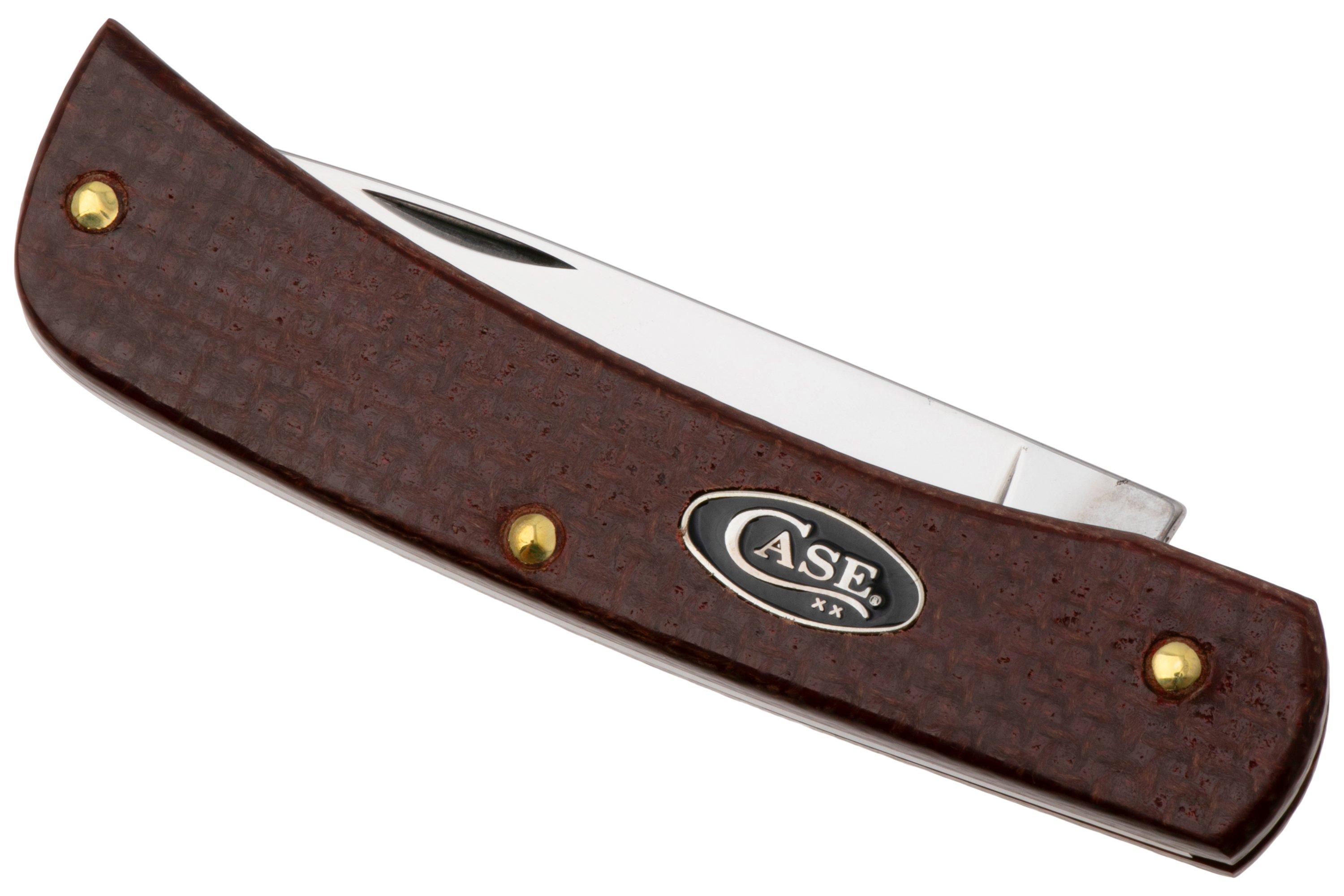 Case Sod Buster Jr, Smooth Dark Red Burlap Micarta, 12273, 10137 CS ...