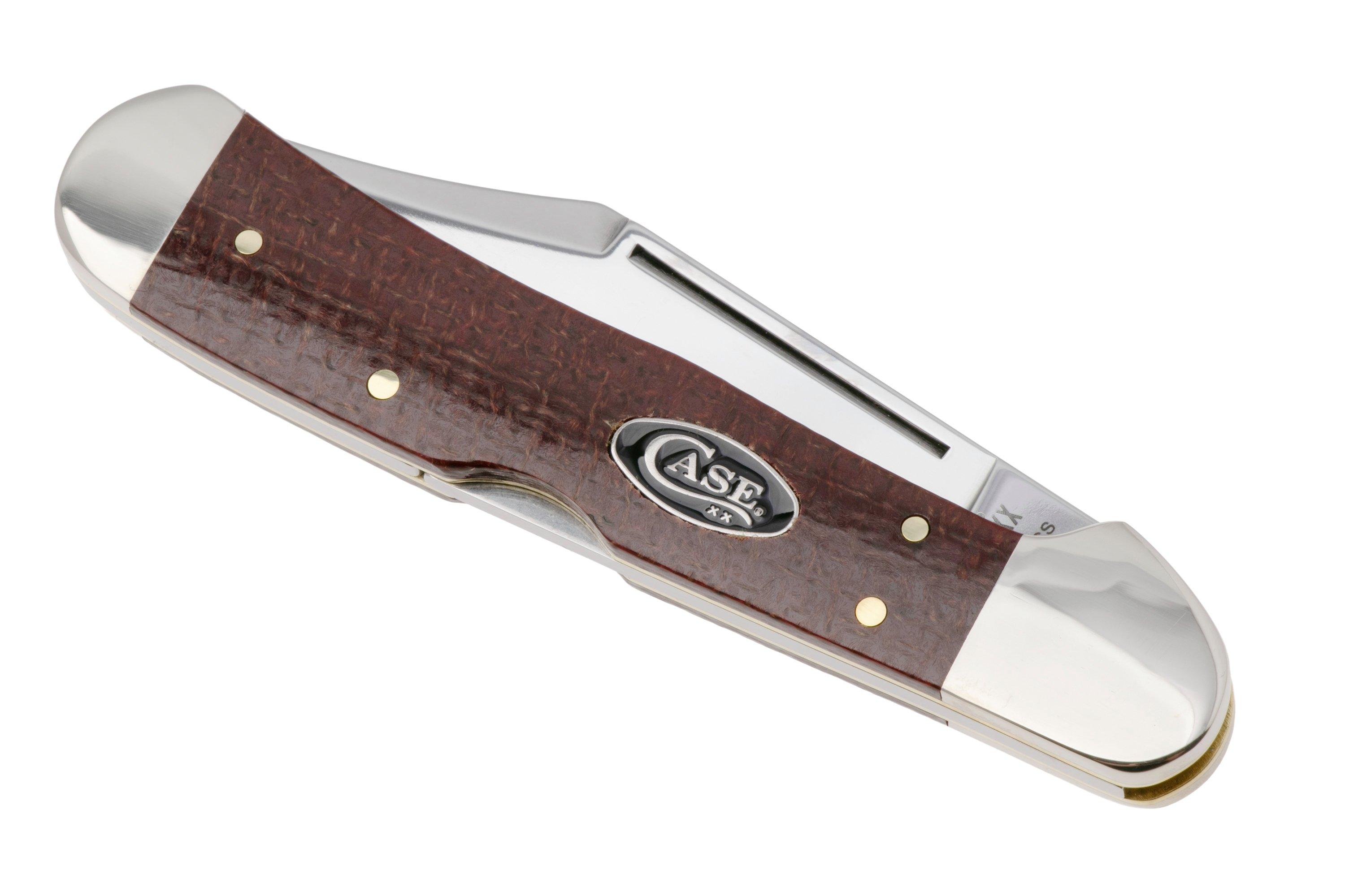 Case CopperLock Smooth Dark Red Burlap Micarta, 12275, 101549L Carbon ...