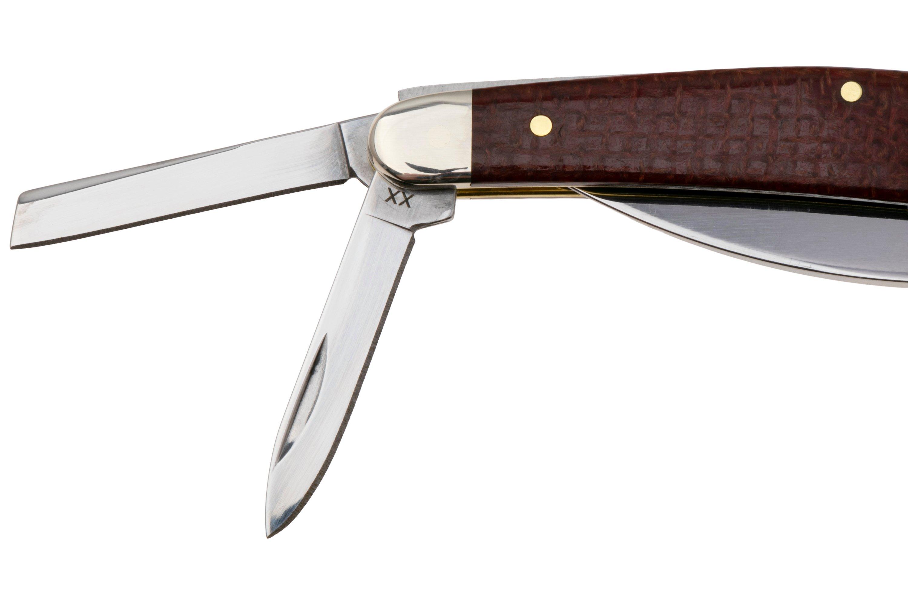 Case Seahorse Whittler Smooth Dark Red Burlap Micarta, 12276, 10355WH ...