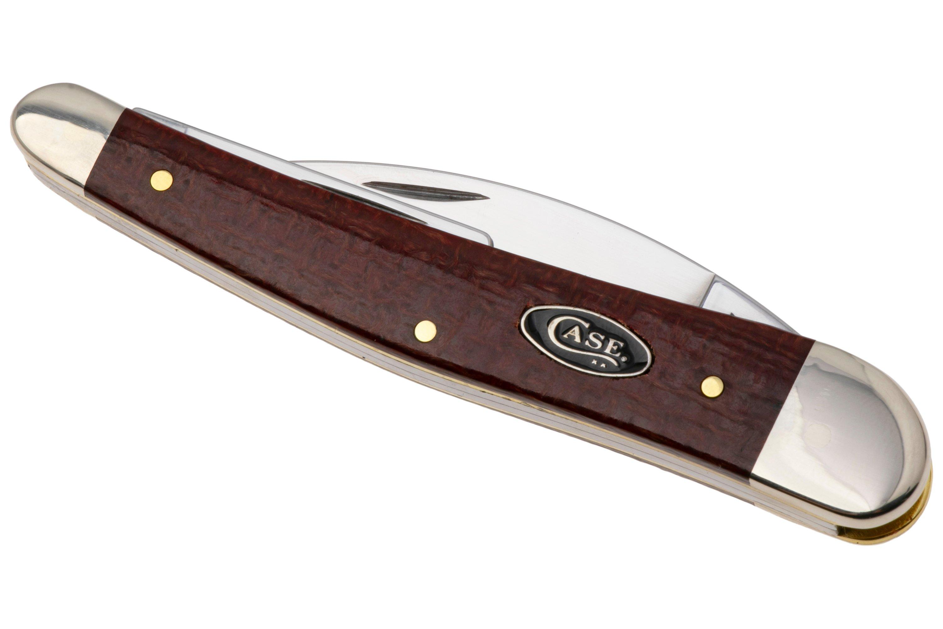Case Seahorse Whittler Smooth Dark Red Burlap Micarta, 12276, 10355WH ...