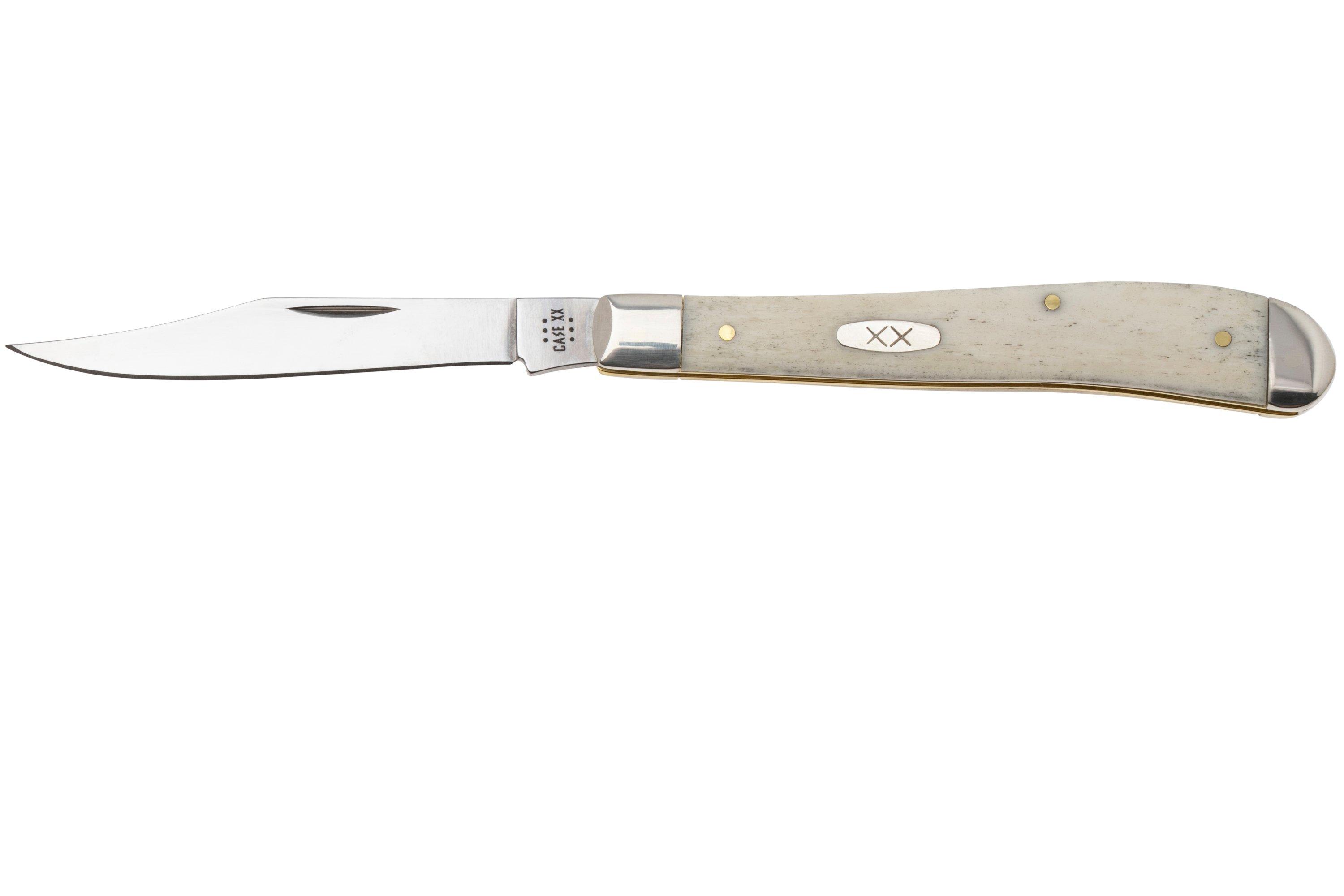 Case Slimline Trapper 13312 Smooth Natural Bone 61048 SS, pocket knife ...