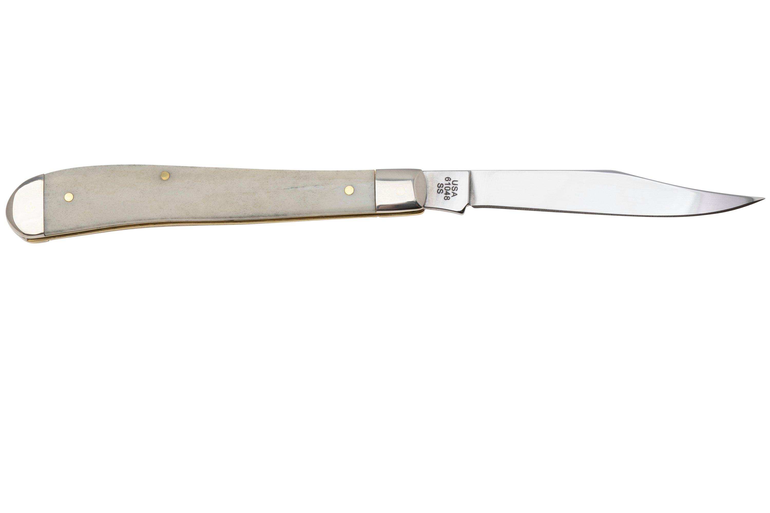 Case Slimline Trapper 13312 Smooth Natural Bone 61048 Stainless Steel ...