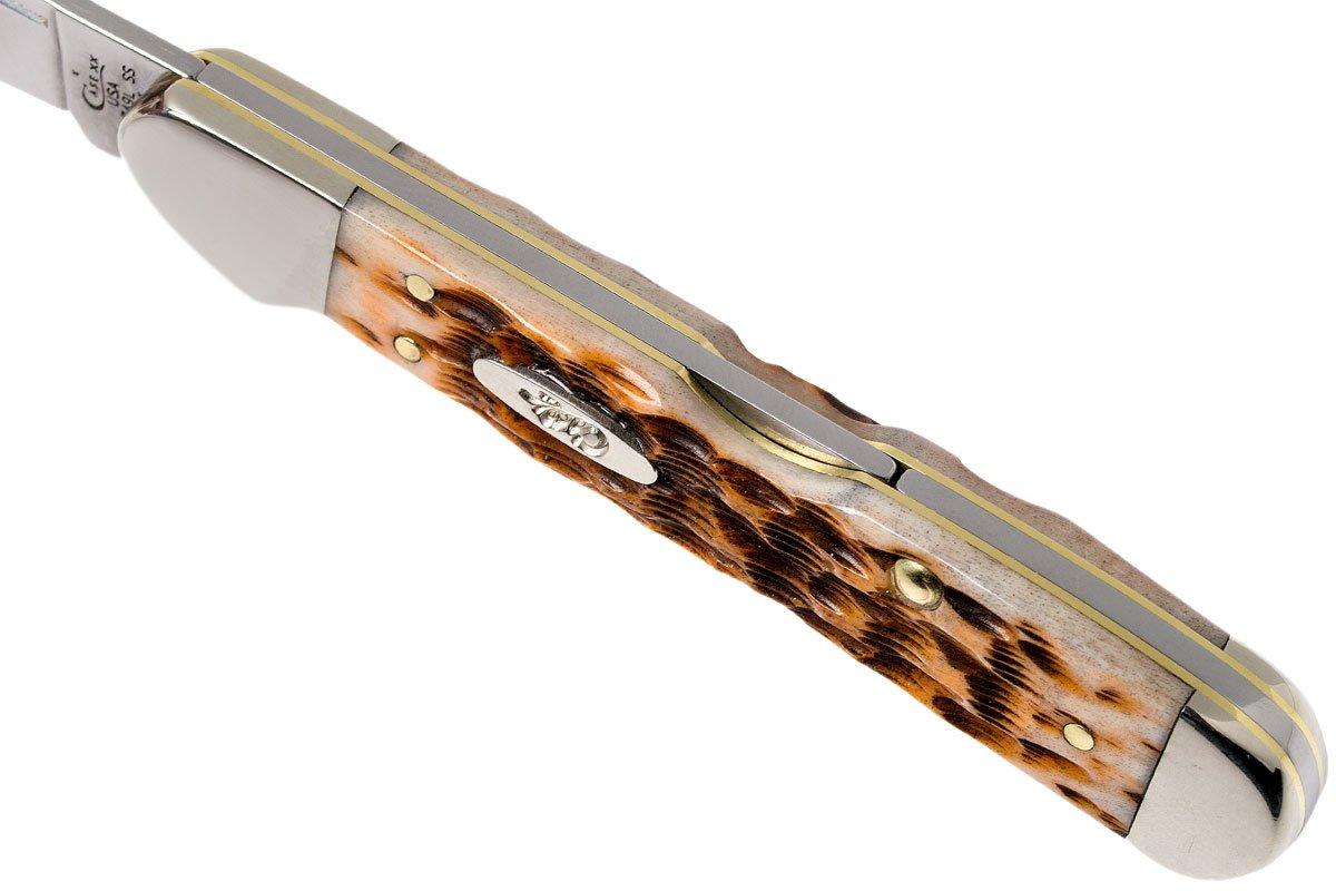 Case Mini Copperlock Amber Jigged Bone, 00133, 61749L SS pocket knife ...