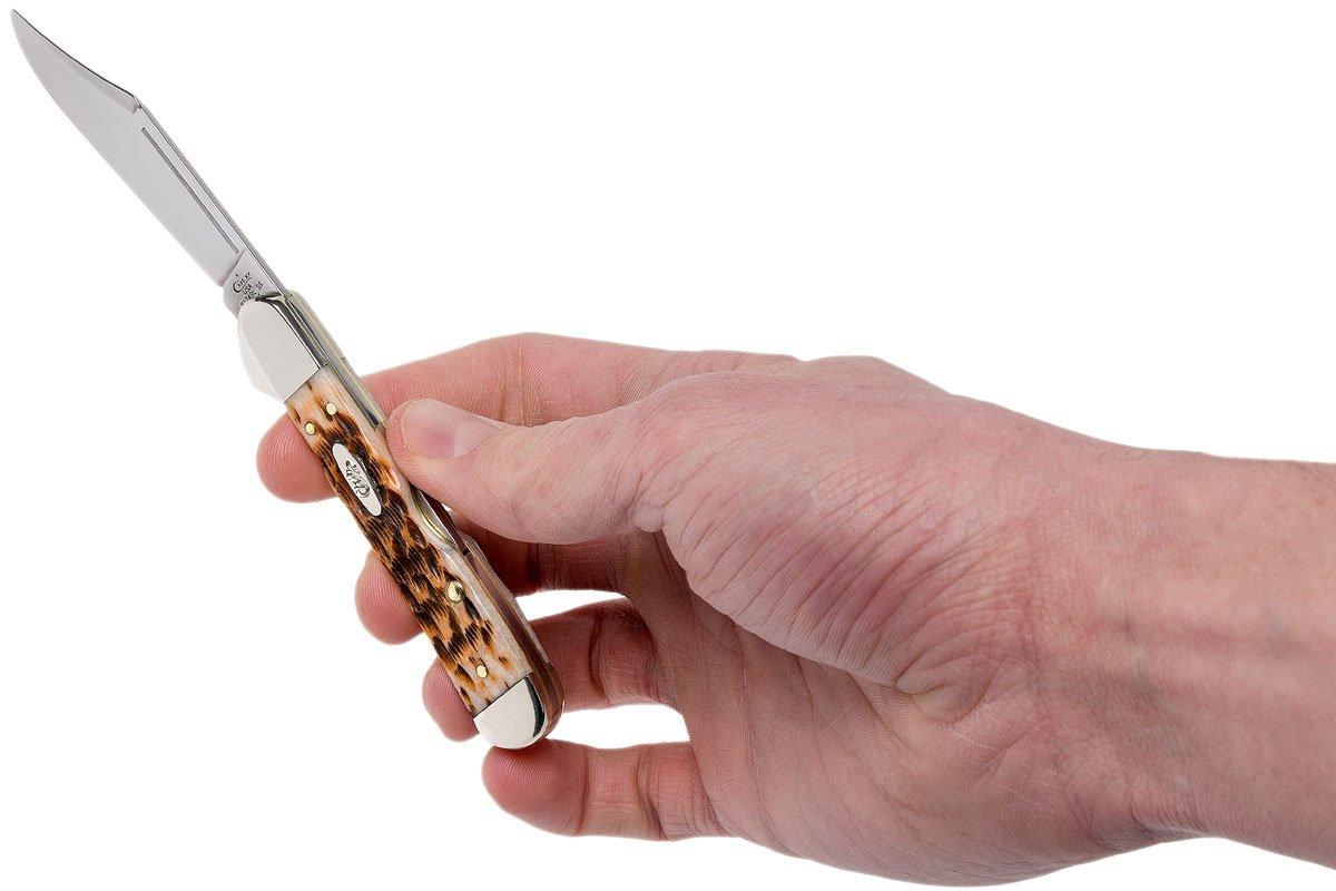 Case Mini Copperlock Amber Jigged Bone, 00133, 61749L SS pocket knife ...