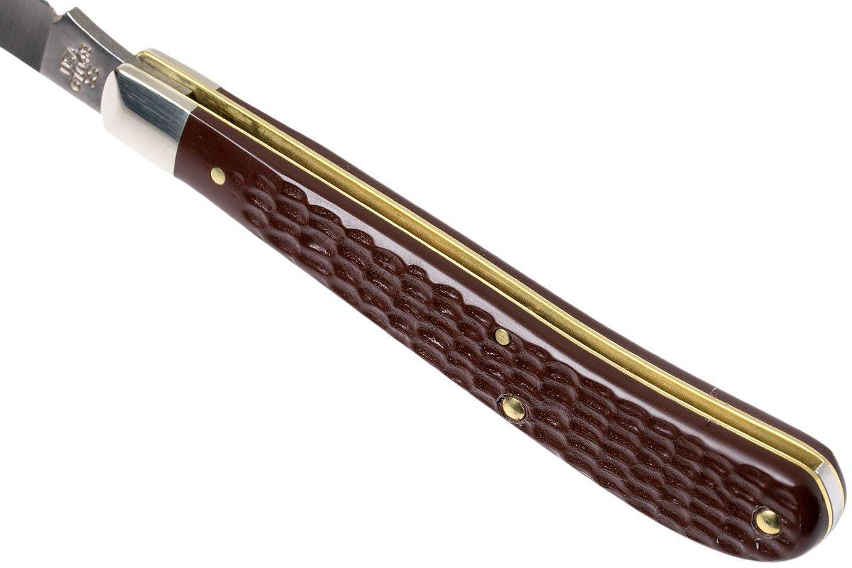 Case Slimline Trapper Brown Synthetic, 00135, 31048 SS pocket knife ...