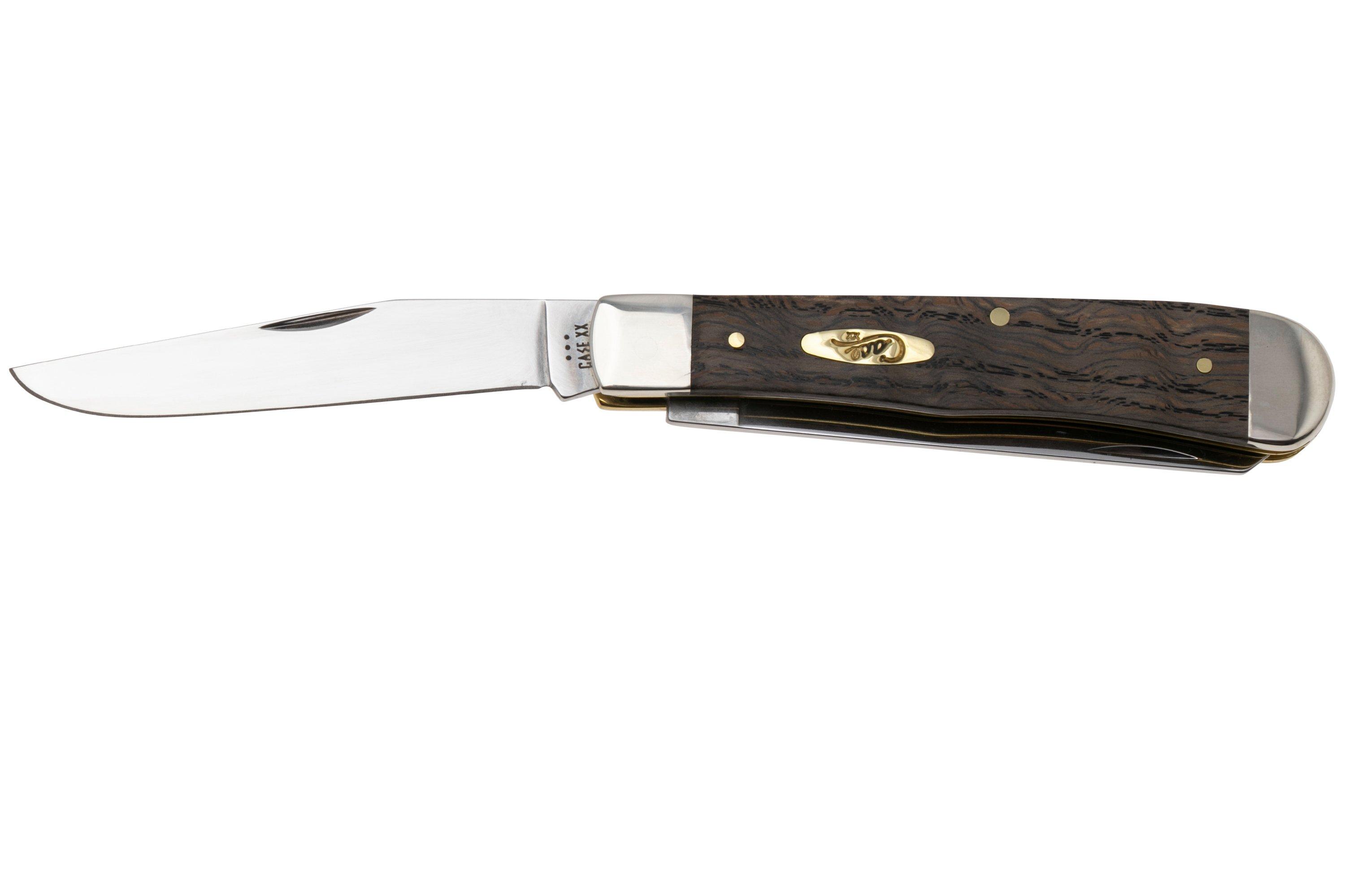 Case Trapper 14000 Smooth Black Curly Oak Wood 7254 SS, pocket knife ...